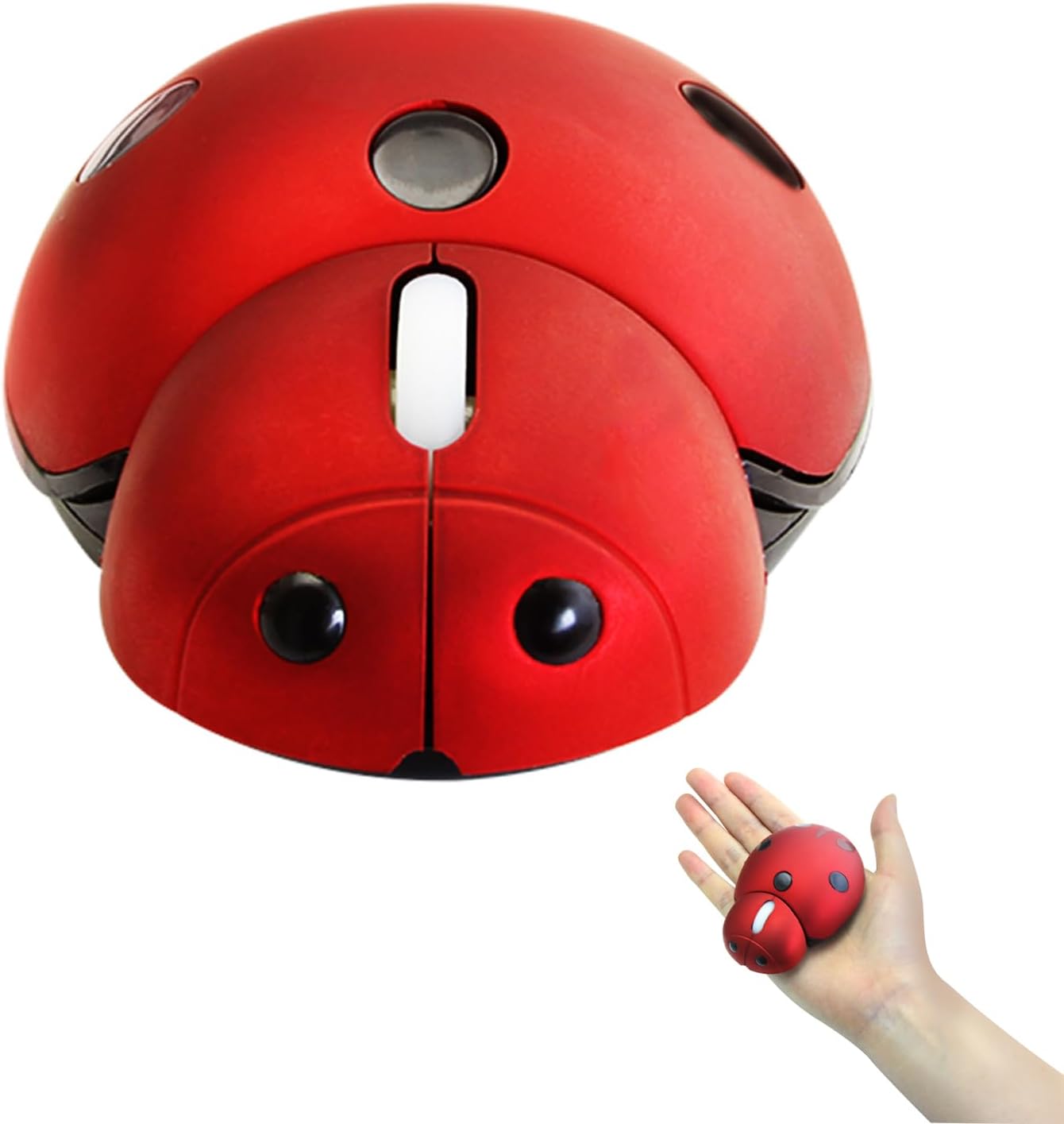 TRAHOO-Mini Small Wireless Mouse for Kids, Cute Animal Ladybug Shape ...