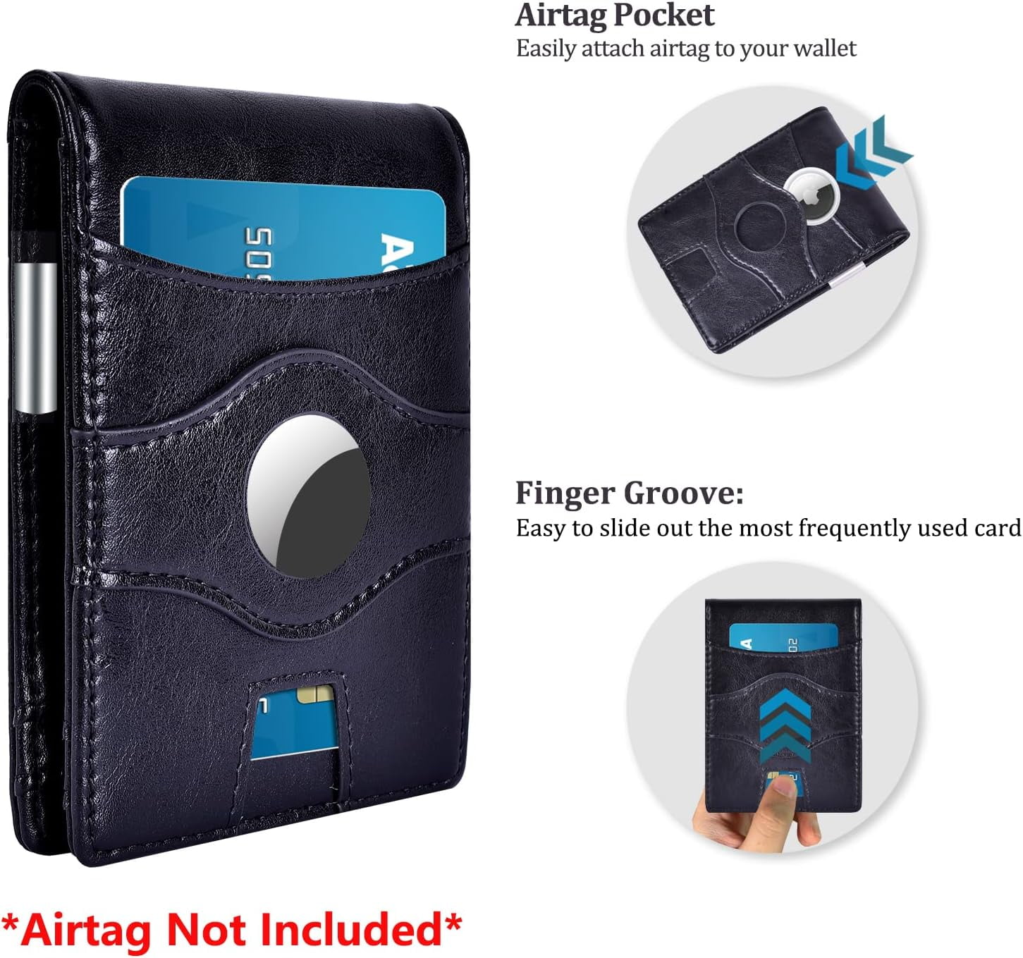 TRAHOO-Minimalist RFID Blocking Front Pocket Wallet Compatible with ...