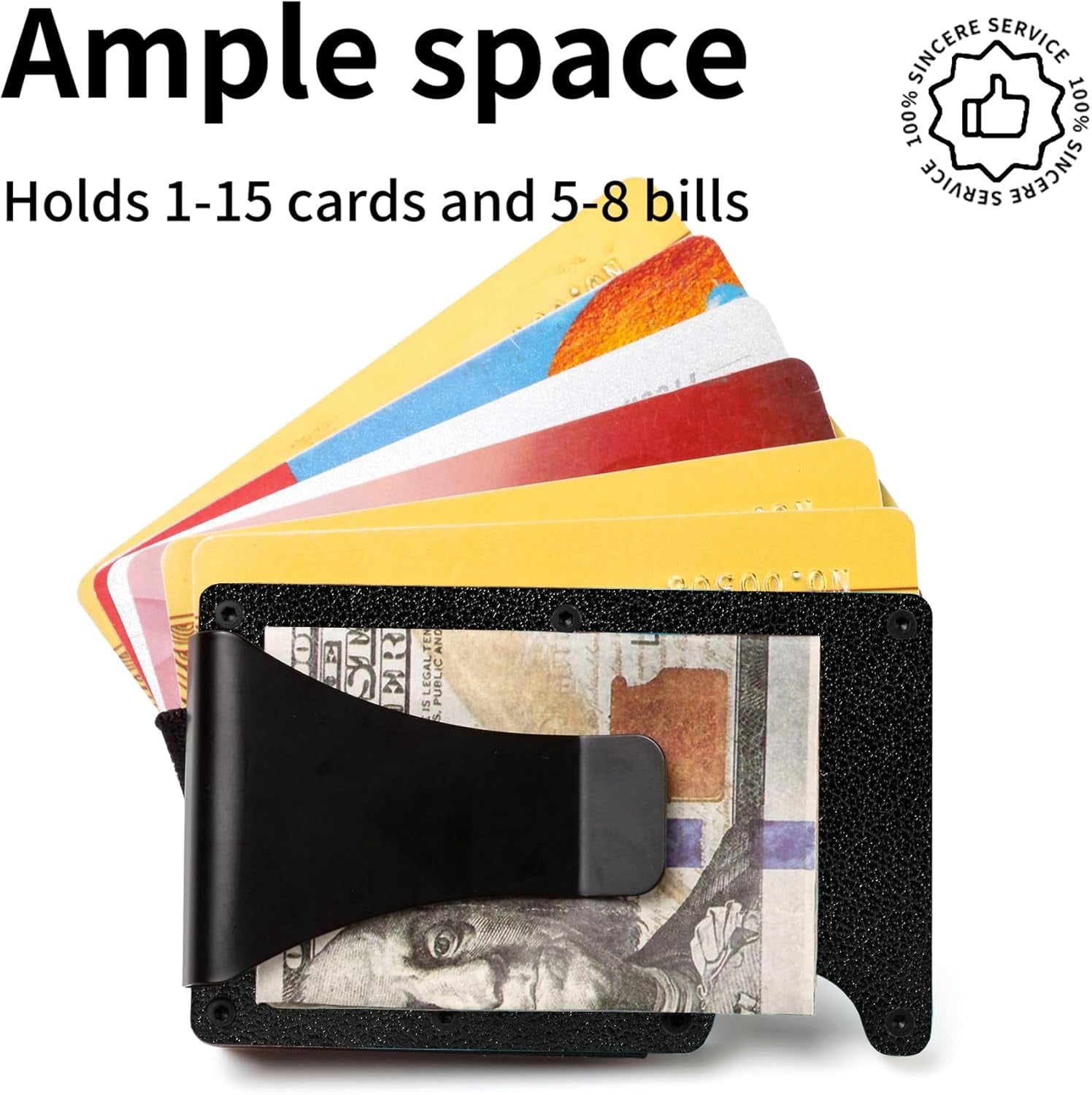 TRAHOO-Minimalist Wallet for Men, Slim Aluminum Metal Money Clip Wallet ...