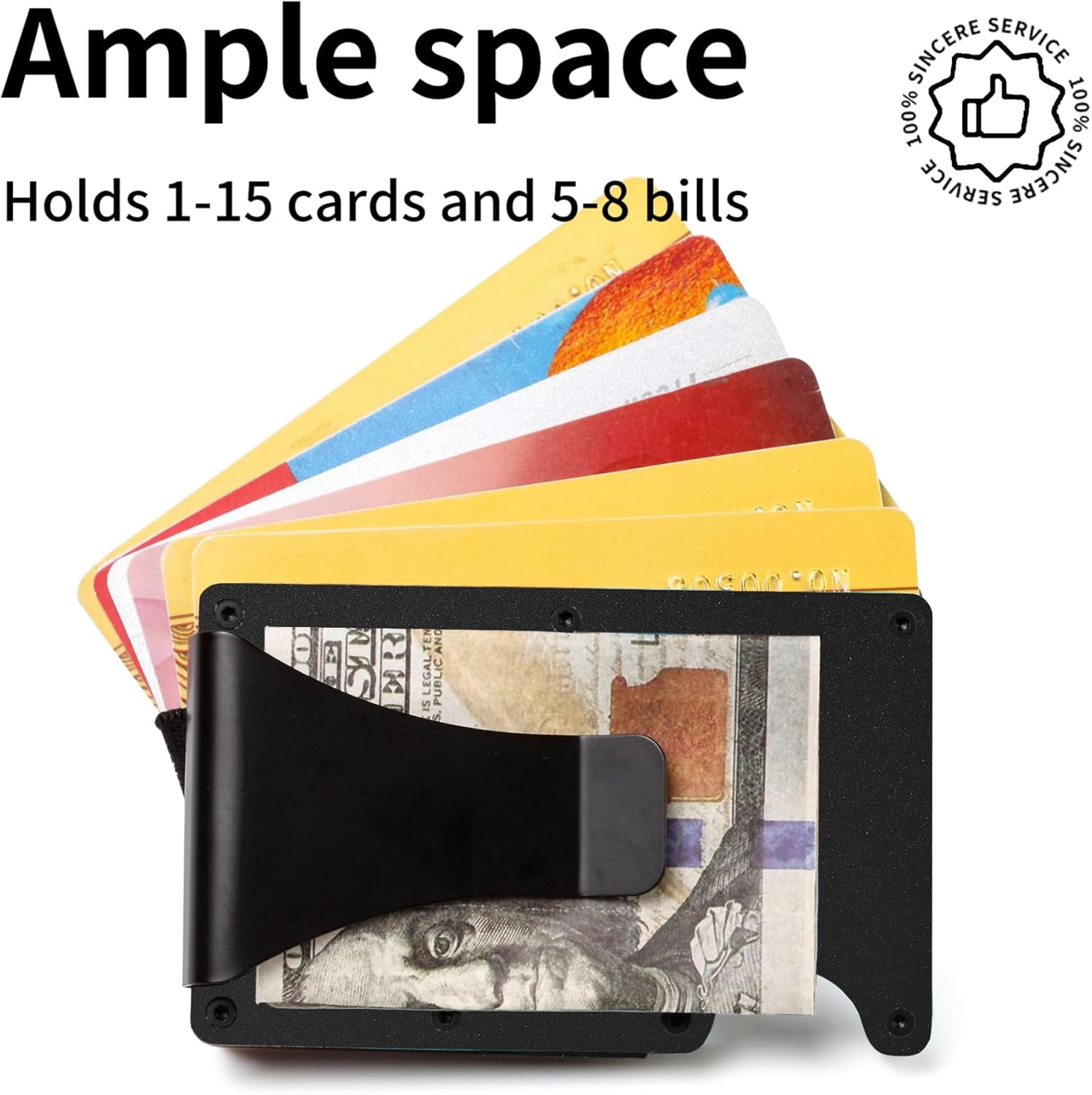 TRAHOO-Minimalist Wallet for Men, Slim Aluminum Metal Money Clip Wallet ...