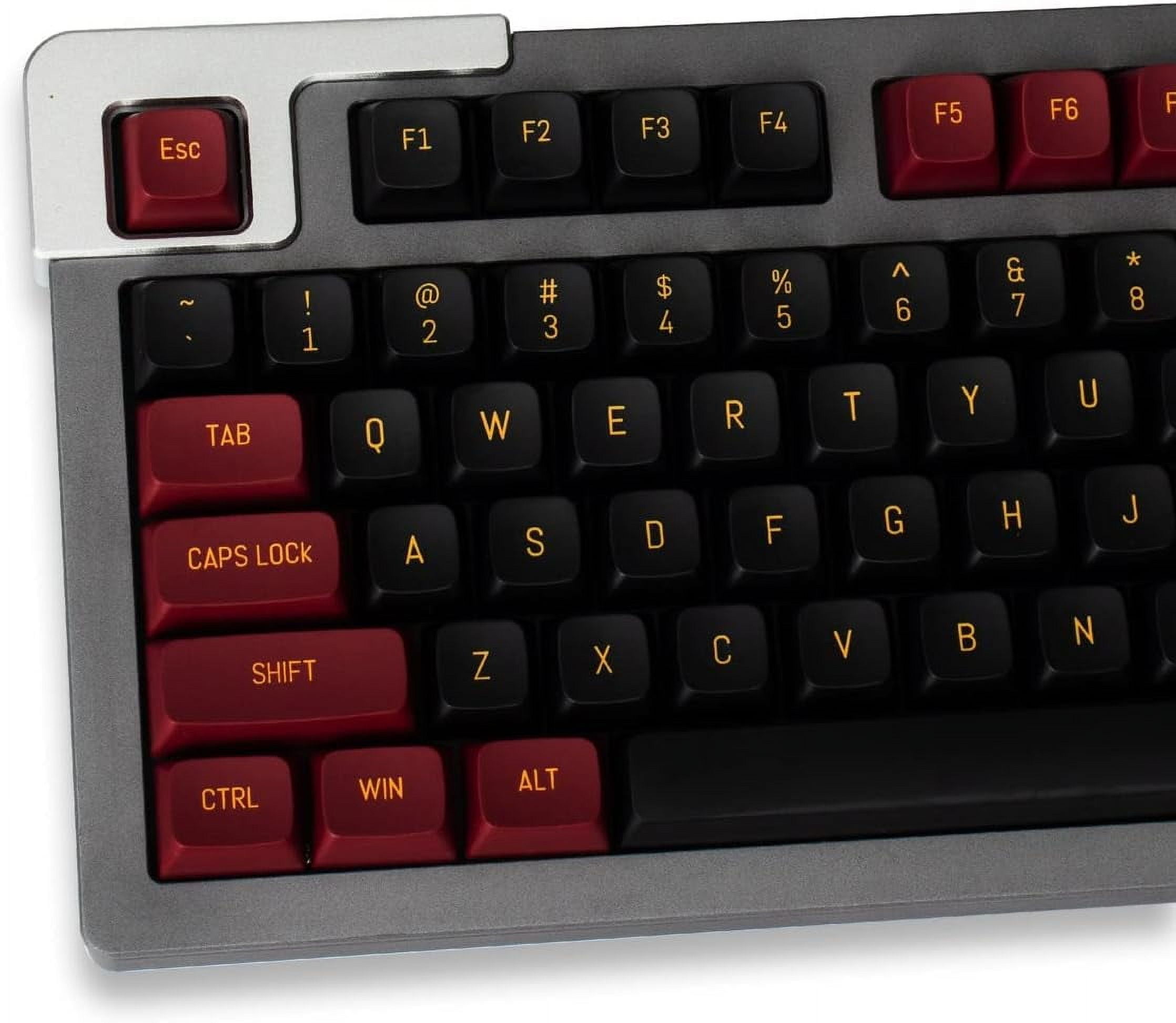 TRAHOO-Mintcaps Red Black Keycaps Set MSA Profile Doubleshot Custom ...