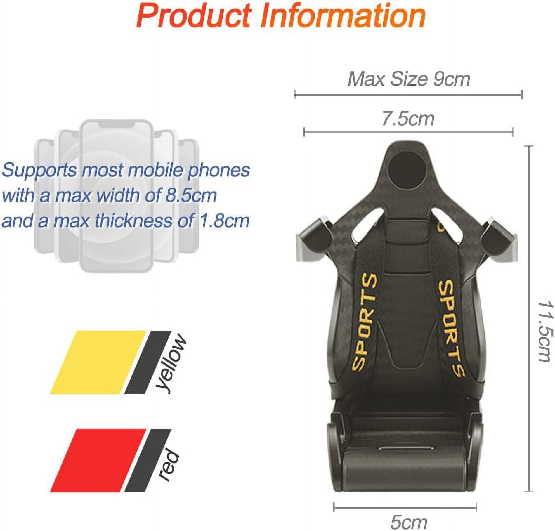 TRAHOO-Mobile Phone Bracket for Car Vent, Racer Seat Style Universal ...