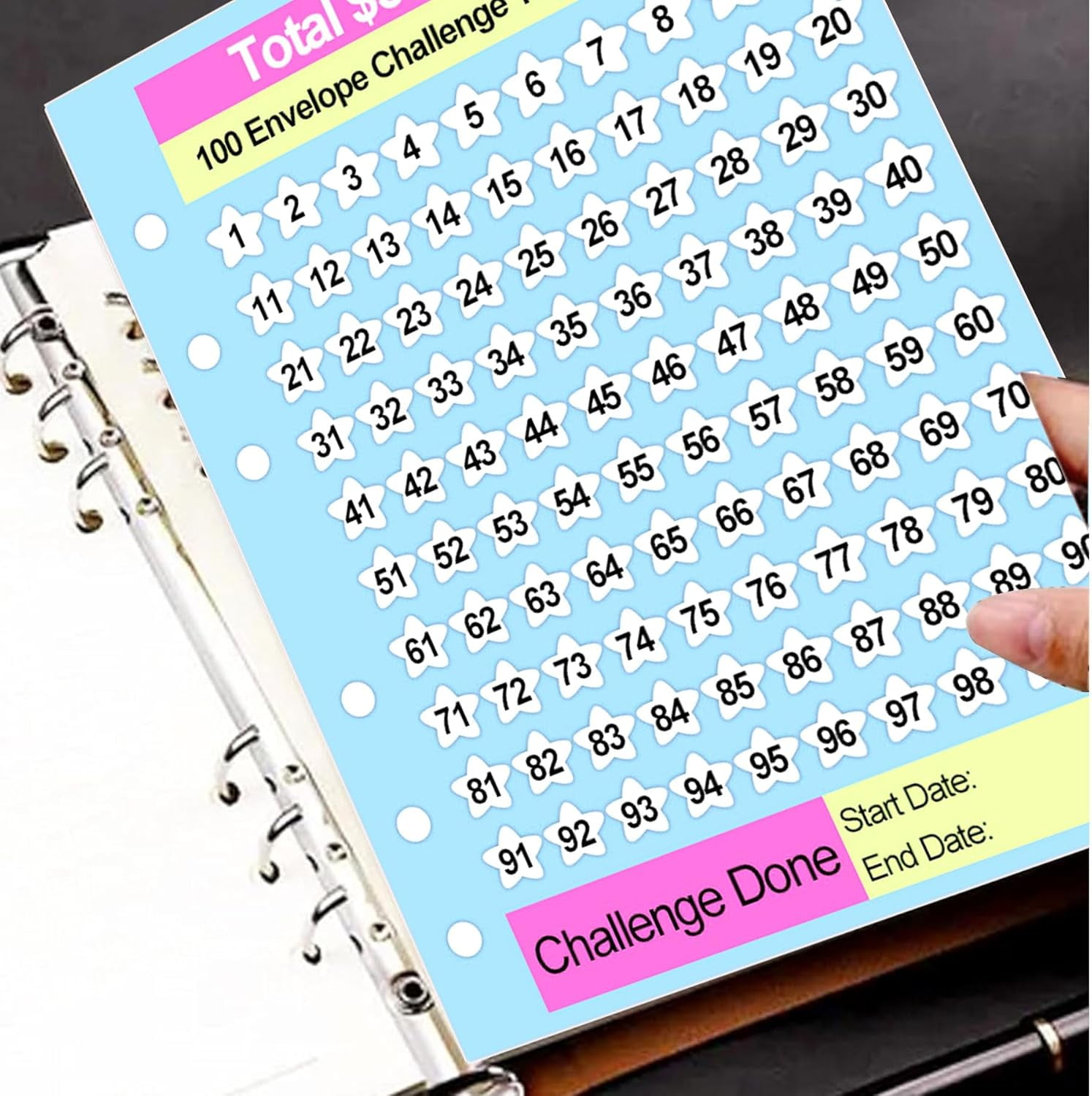 TRAHOO-Money Saving Challenge Binder Trackers for 6 Ring A5 Binders ...