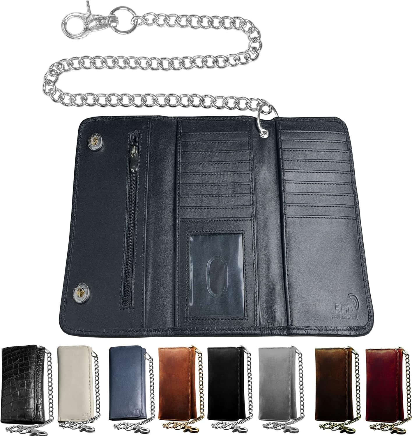 TRAHOO-Motorcycle Chain Wallet for Men u2013 100% Natural Genuine ...