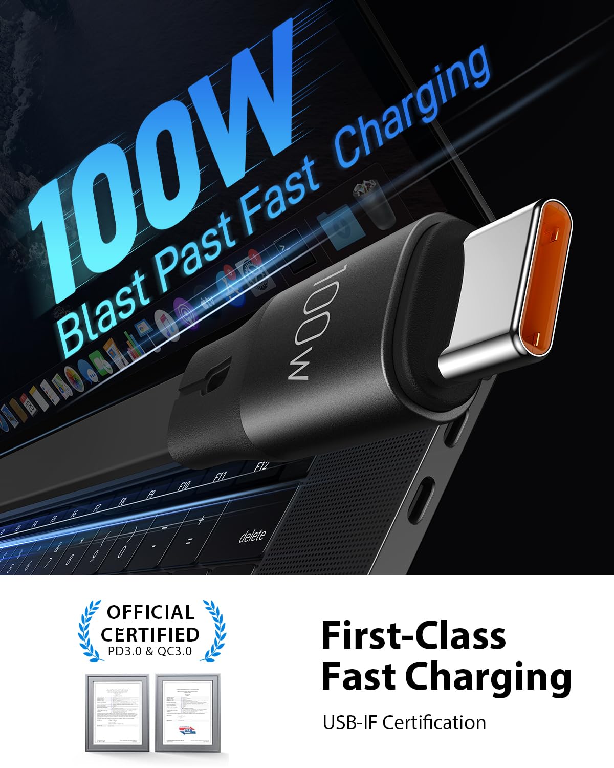 TRAHOO-Multi Charging Cable 100W USB C Retractable Phone Charger, 3 in ...