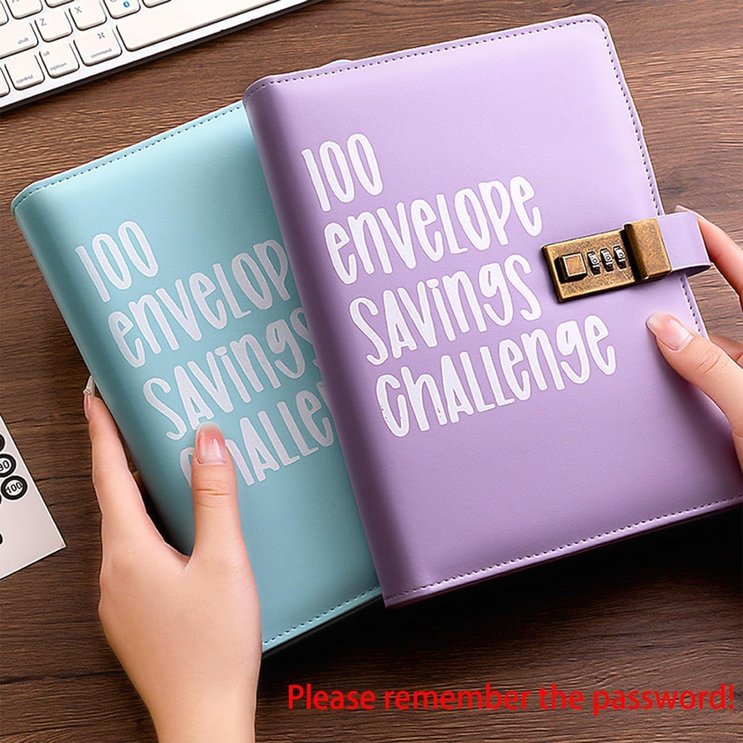 TRAHOO-New 100 Envelope Challenge Binder with Password, 100 Envelopes ...