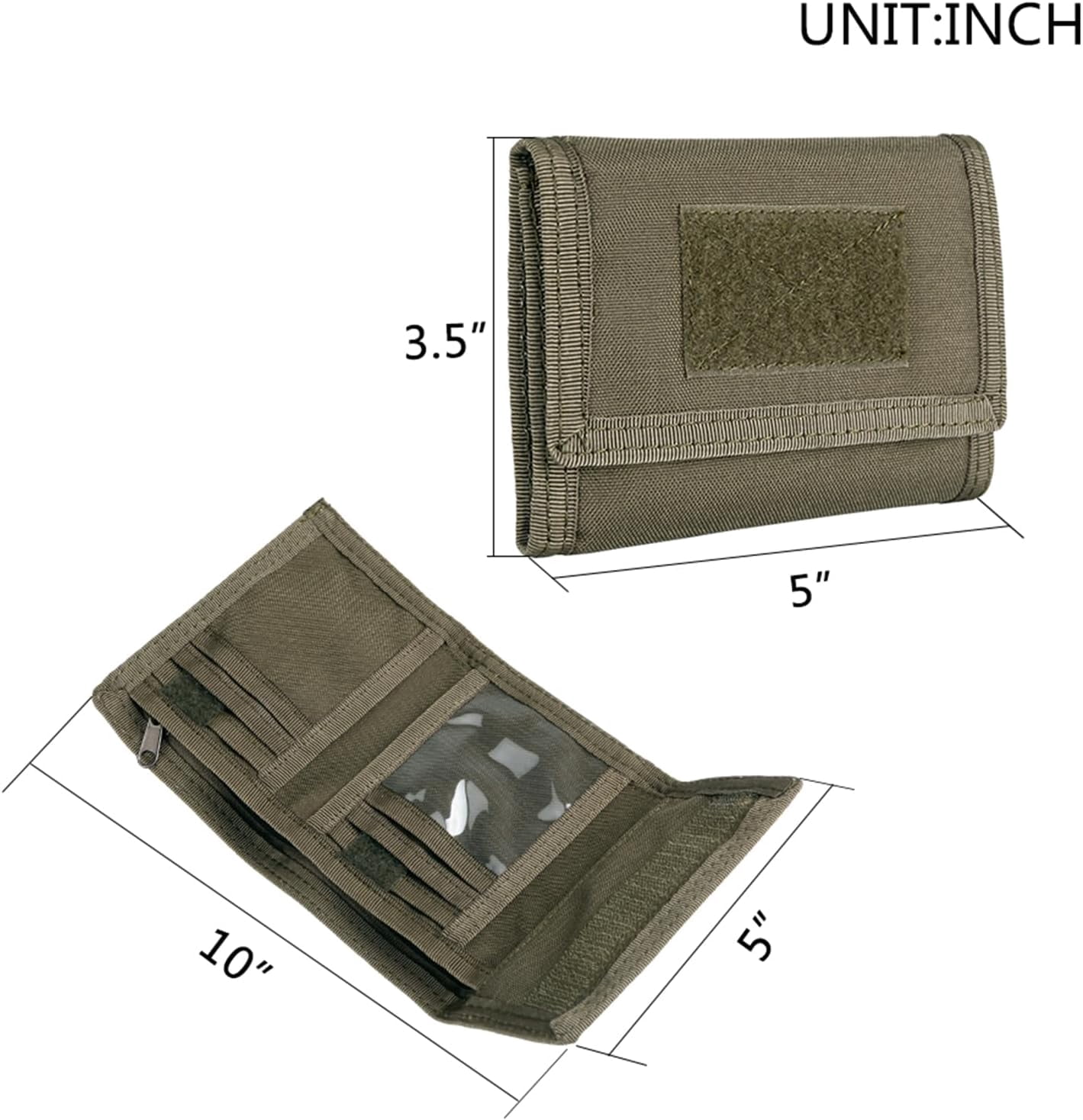 TRAHOO-Nylon Trifold Wallet for Men ID Card Holder Tactical Military ...