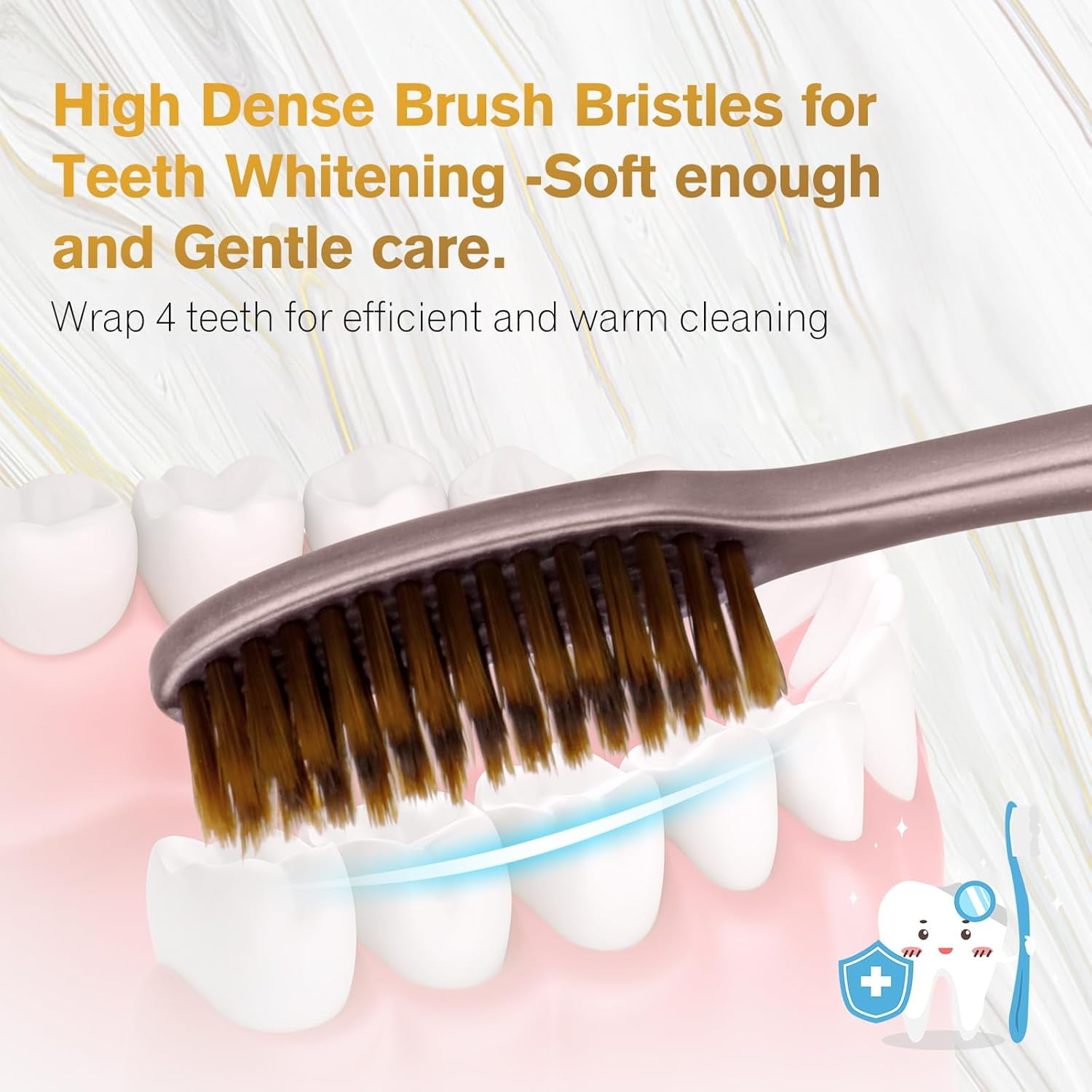 TRAHOO-OUMIJE-6 Pack Toothbrushes Soft Bristle, Large Head Toothbrush ...