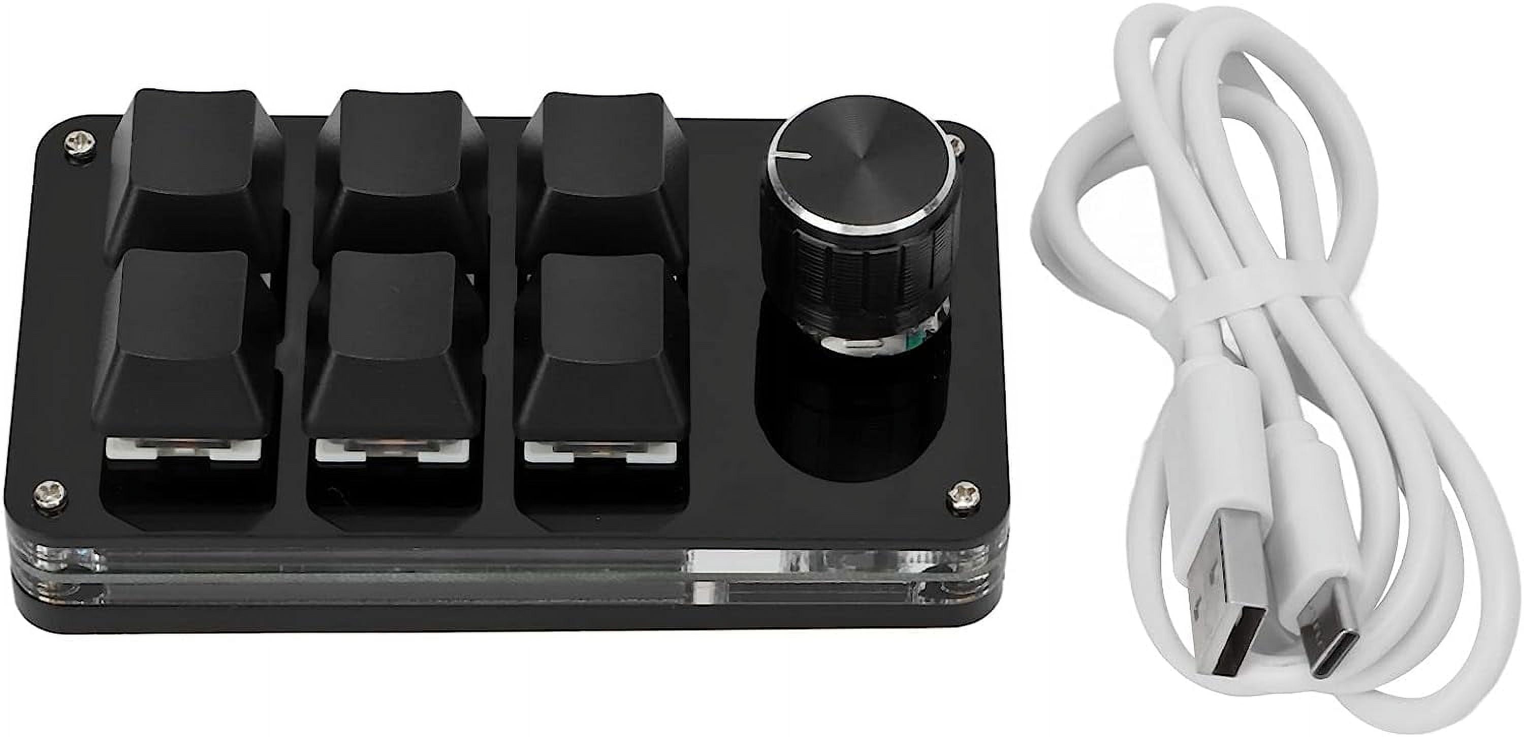 TRAHOO-One Handed Programmable Macro Keyboard, 6 Key Mini Macro ...