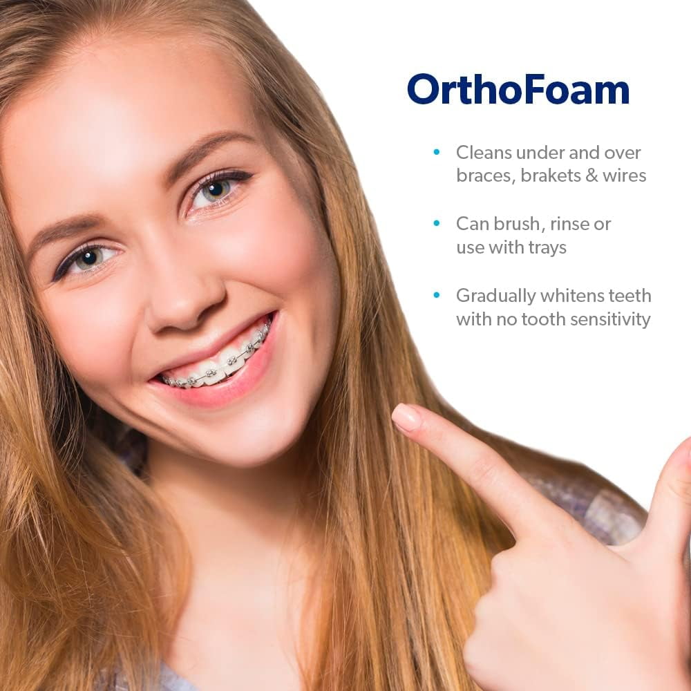TRAHOO-OrthoFoam Braces Cleaner. Cleans Under Metal, Ceramic, Clear ...