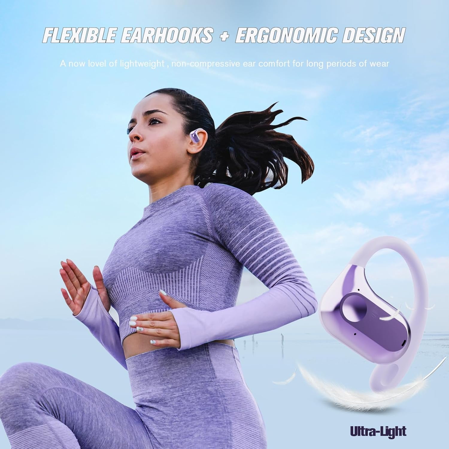 TRAHOO-Out of Ear Earless Headphones Bluetooth Open Outer Ear Wireless ...