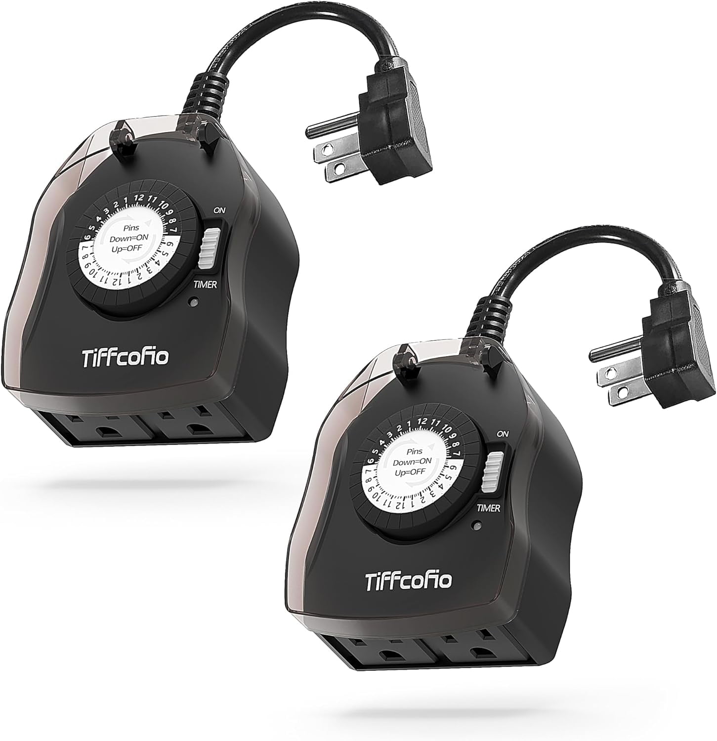 TRAHOO-Outdoor Timer Outlet, 24 Hour Mechanical Outdoor Timer for ...