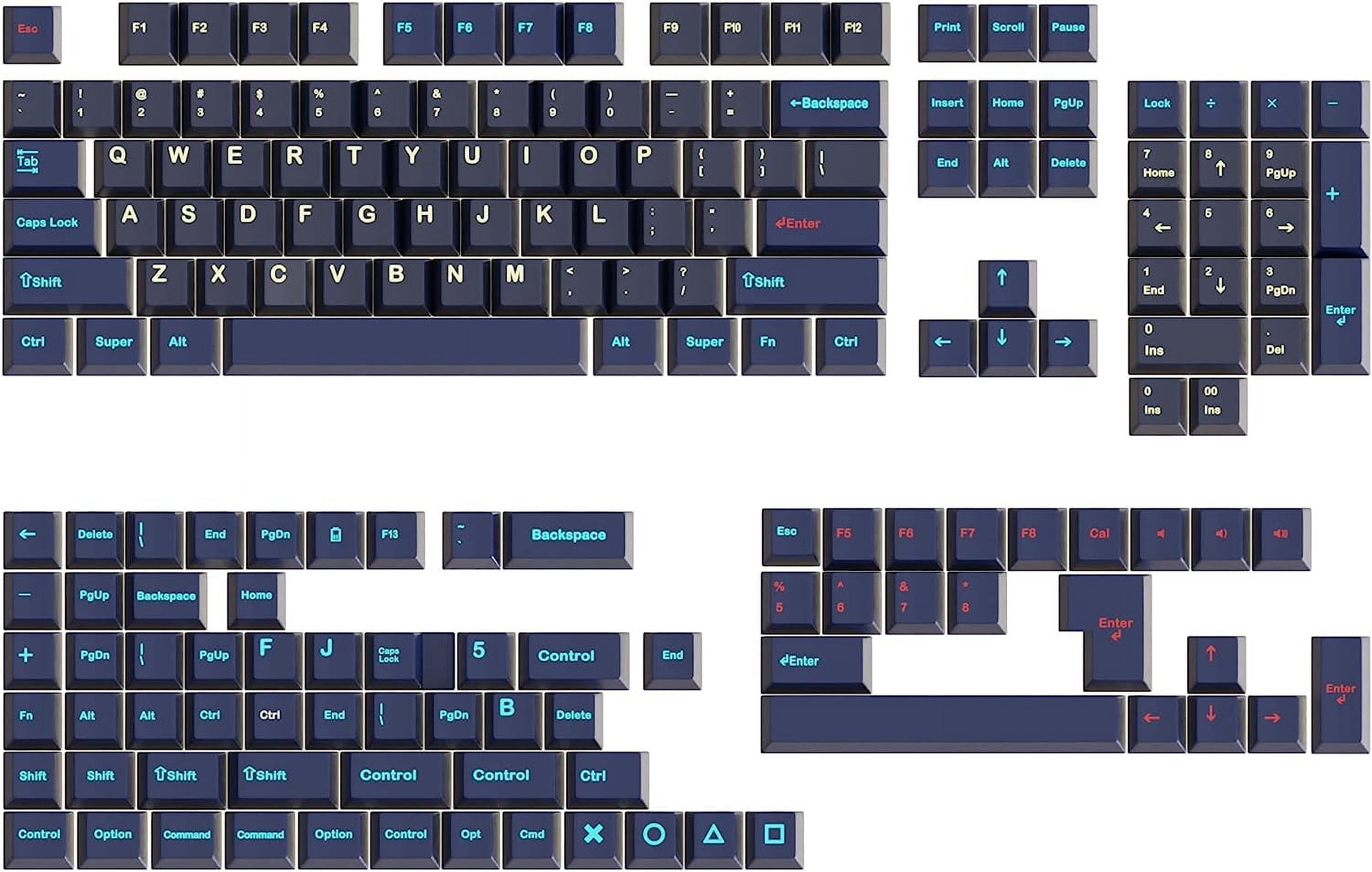 TRAHOO-PBT Custom Keycaps Compatible with Cherry MX, Kailh, Getern ...