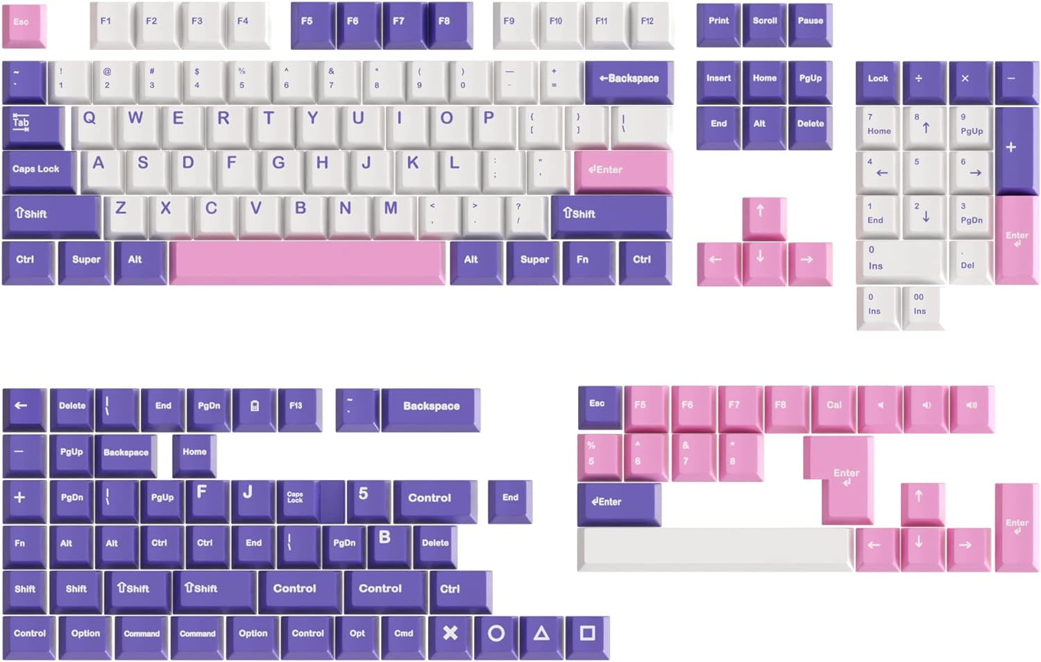TRAHOO-PBT Custom Keycaps Compatible with Cherry MX, Kailh, Getern ...