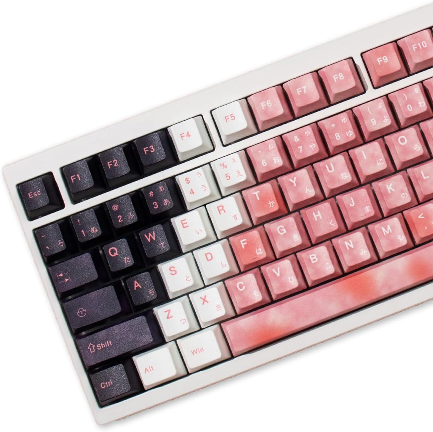 TRAHOO-PBT Pink Japanese Keycaps - Minimalist Gradient Keycaps, 130 ...