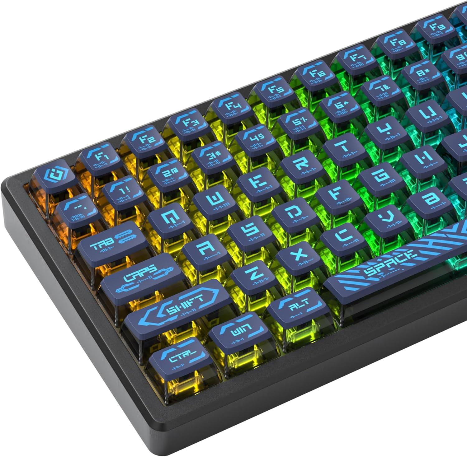 TRAHOO-PBT Pudding Keycaps Punk Style Shine Through Keycaps ASA Profile ...