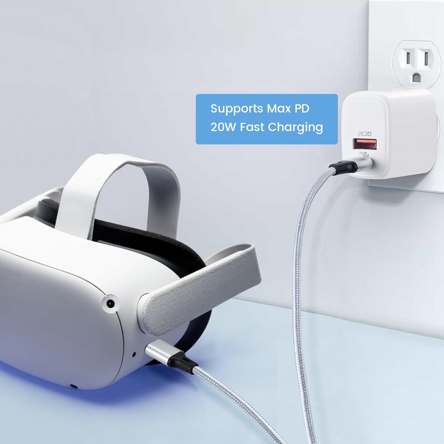 TRAHOO-PD 20W USB C Fast Charger Compatible with Meta Quest 3 3S - Dual ...