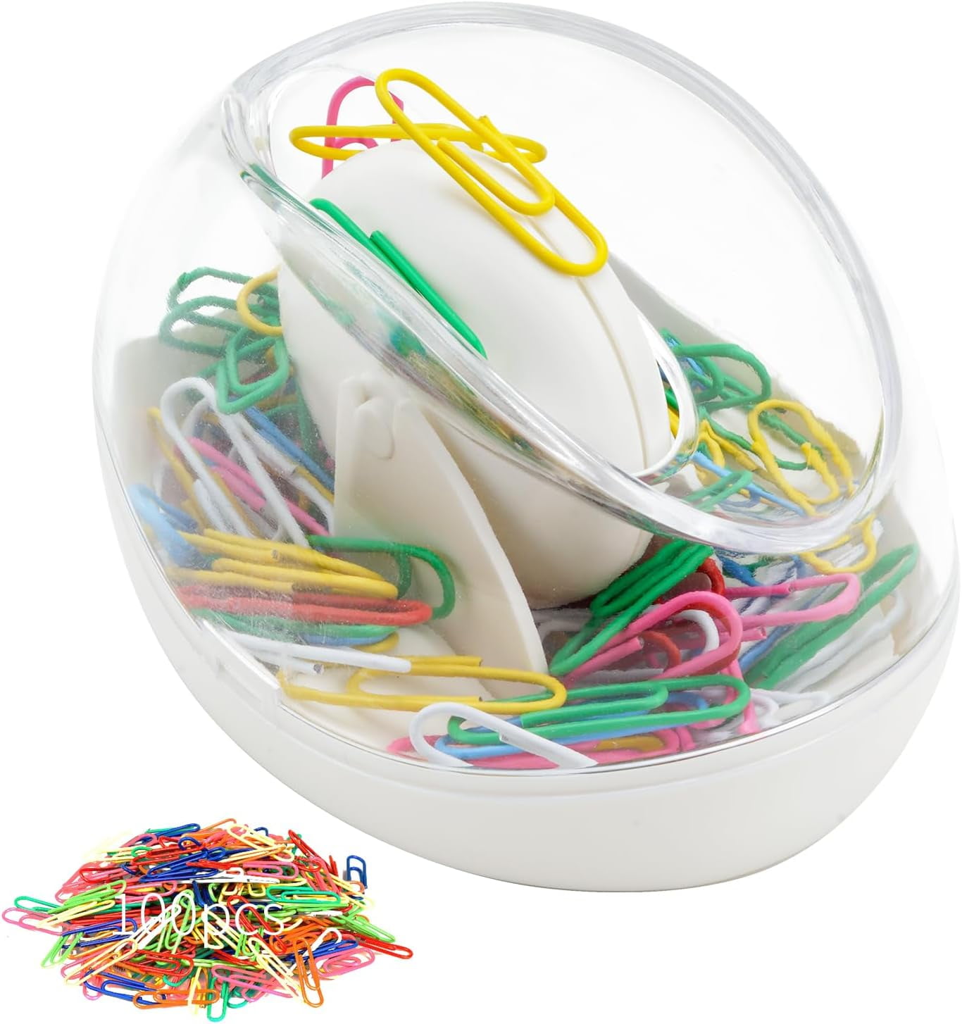 TRAHOO-Paper Clip Holder for Desk with 100pcs Paper Clips, Magnetic ...