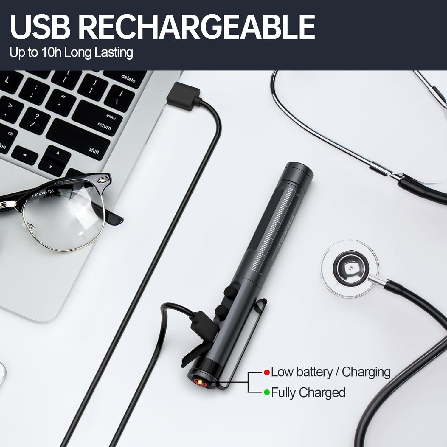 TRAHOO-Pen Light for Nurse, Rechargeable LED Medical PenLight, Warm ...