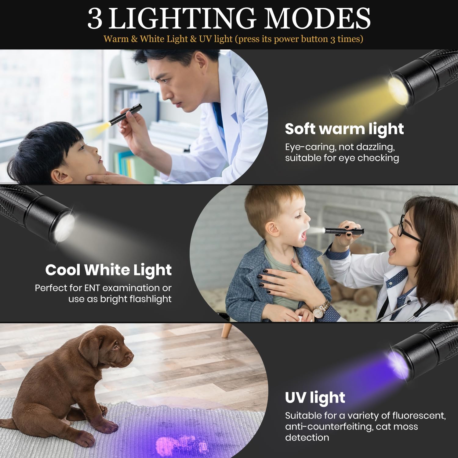 TRAHOO-Pen Lights for Nurses, Portable Medical Penlight Type-C USB ...