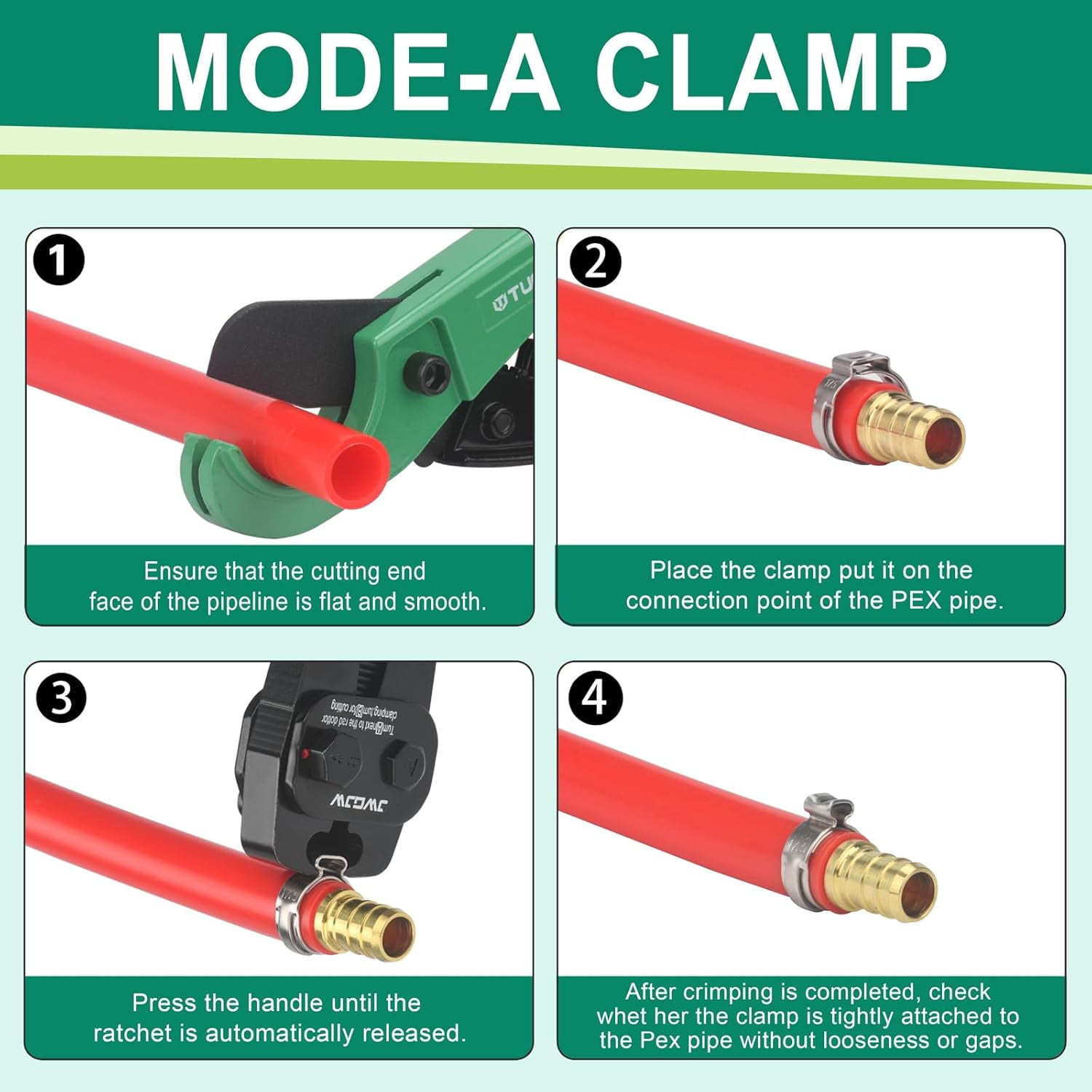 TRAHOO-Pex Cinch& Remove Tool Green,Pex Pipe Clamp Cinch Tool suitable ...