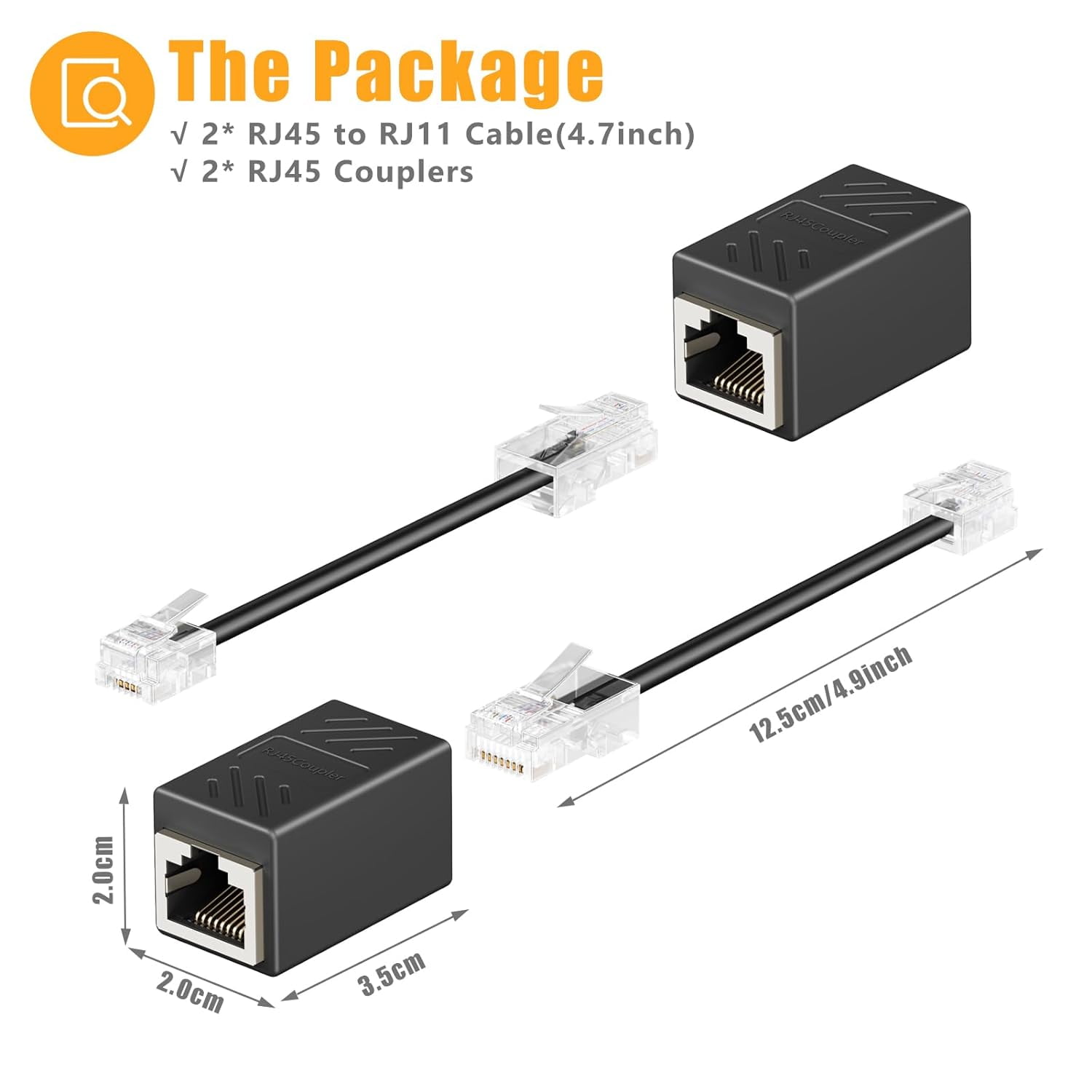 TRAHOO-Phone Jack to Ethernet Adapter, RJ11 to RJ45 Adapter, RJ45 ...