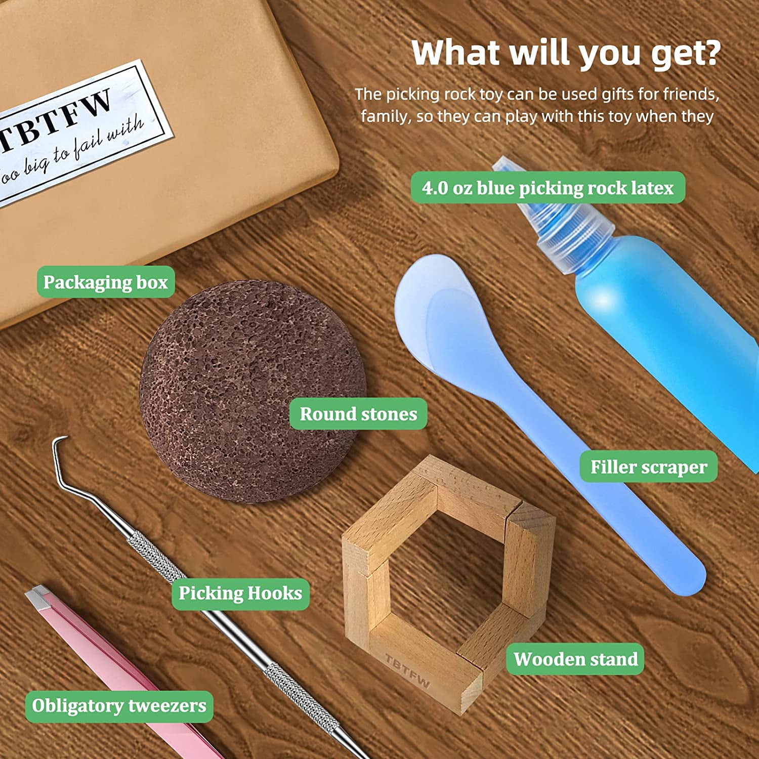 TRAHOO-Pick and Peel Stone Kit, 80ml Blue Pick Stone for Anxiety Relief ...