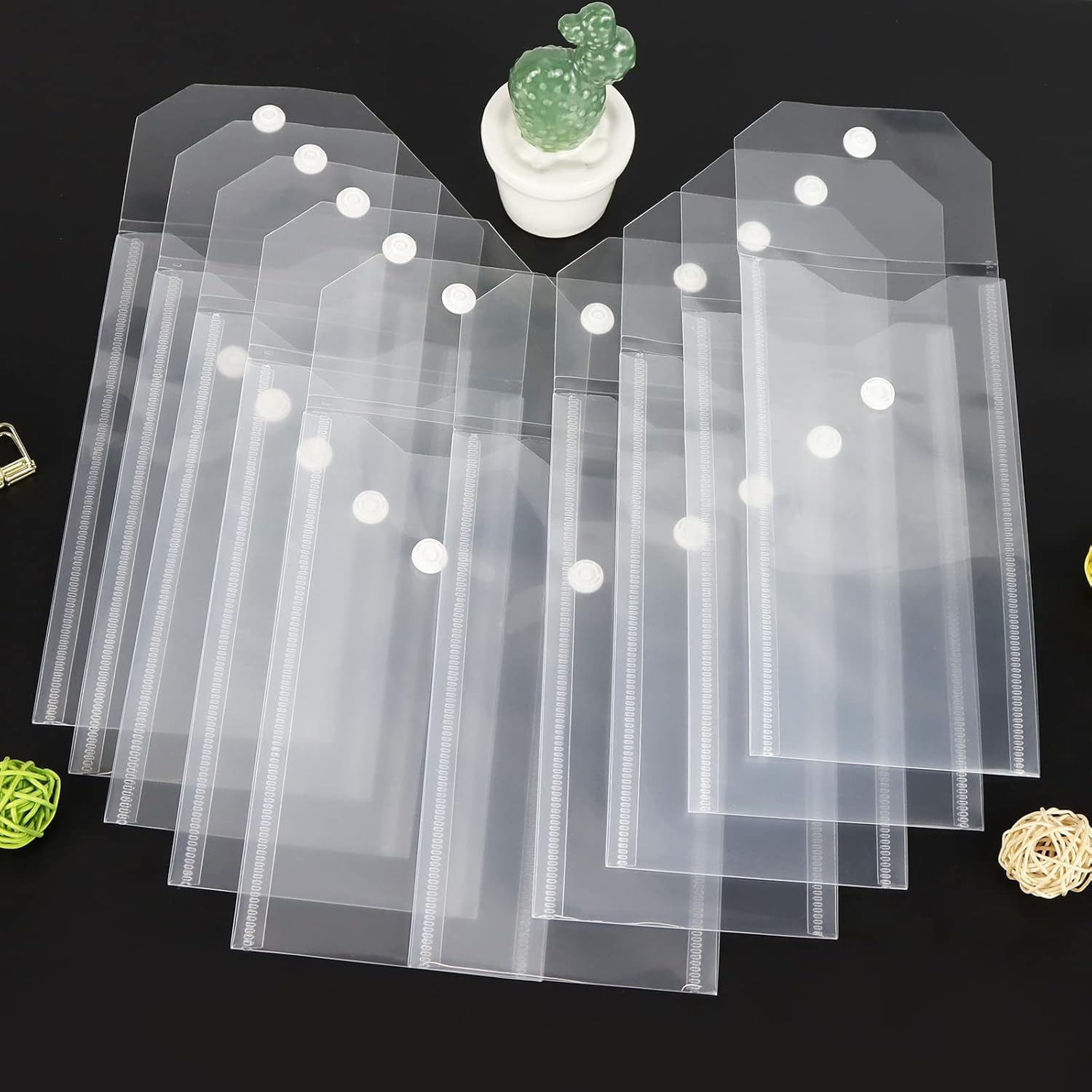 TRAHOO-Plastic Envelopes 10 Pack Poly Hook Loop Closure,Receipt ...