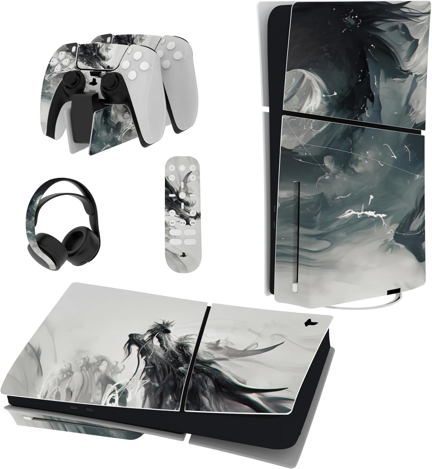 TRAHOO-PlayVital Full Set Skin Sticker for ps5 Slim Console Disc ...