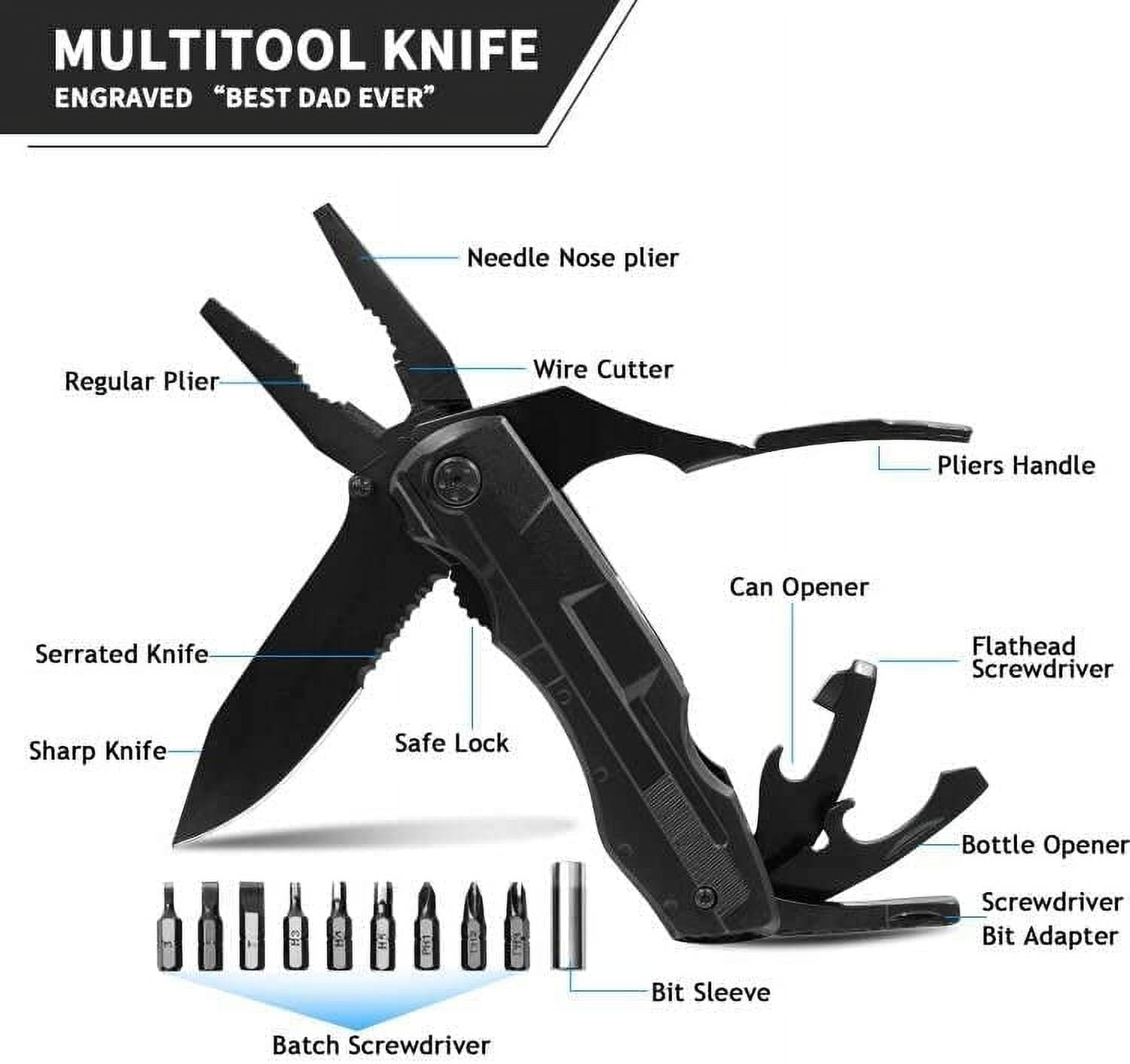 TRAHOO-Pocket Knife,Multitool Tactical Knife with Switch Blades,Saw ...