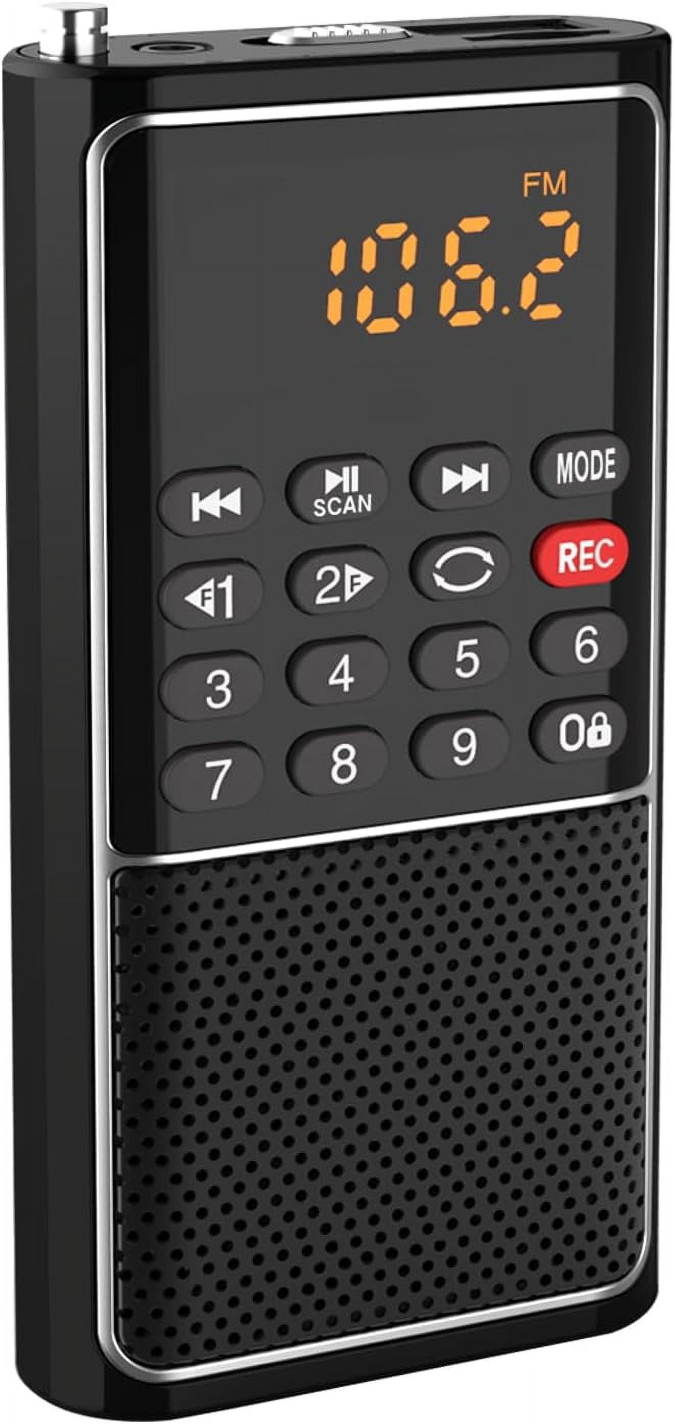 TRAHOO-Pocket Portable Radio Small FM Radio MP3 Walkman,USB Flash Disk ...