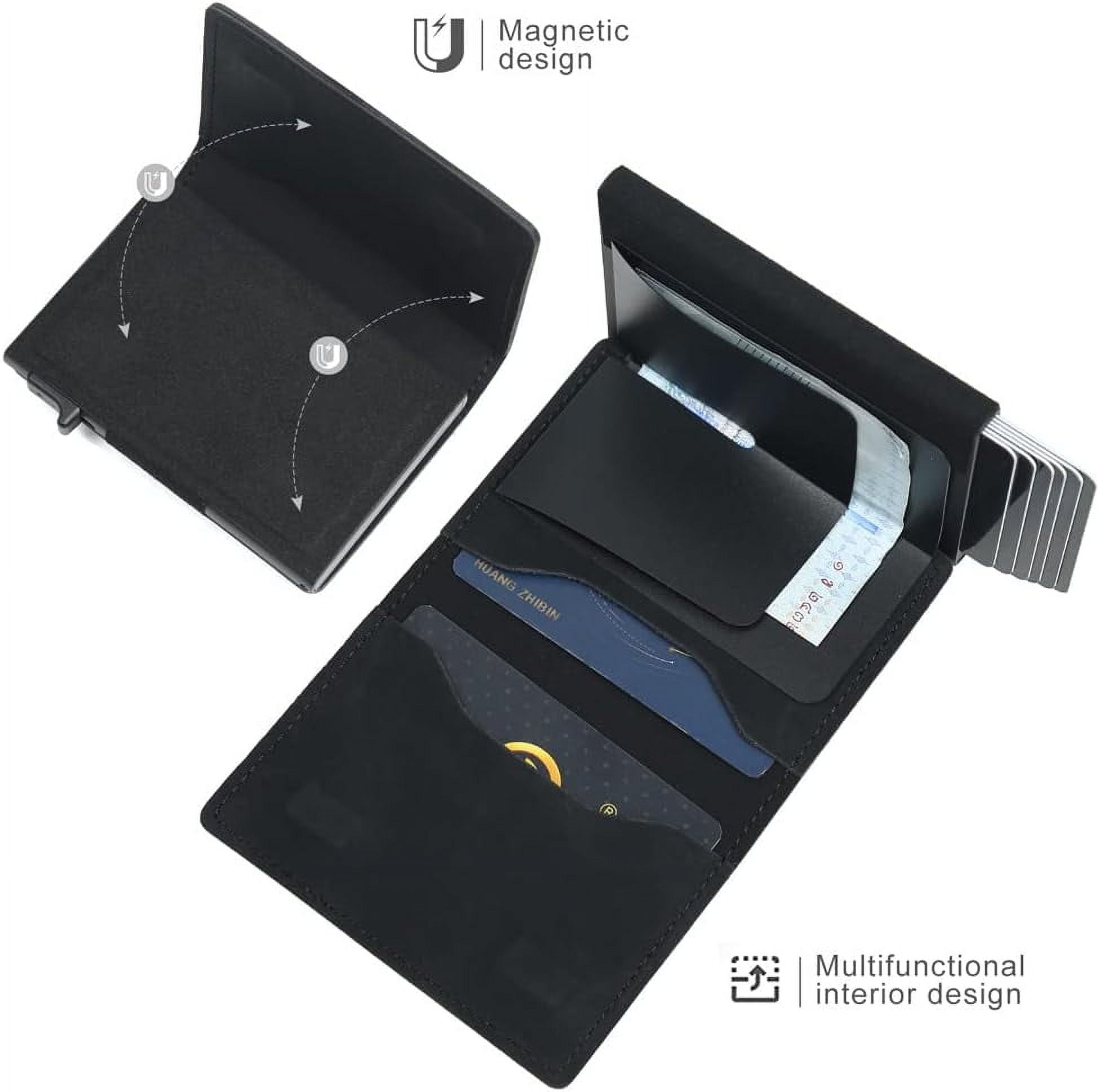 TRAHOO-Pop Up Card Wallet for Men, RFID Automatic Credit Card Wallet ...