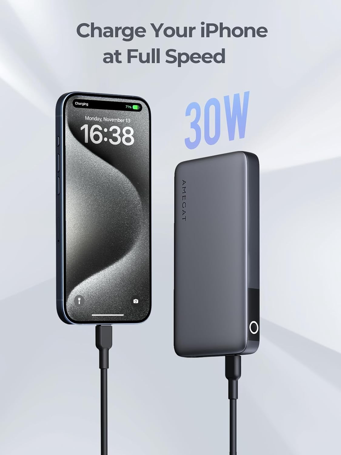 TRAHOO-Portable Charger, Slim 10000mAh 30W Power Bank, USB C in&Out PD ...