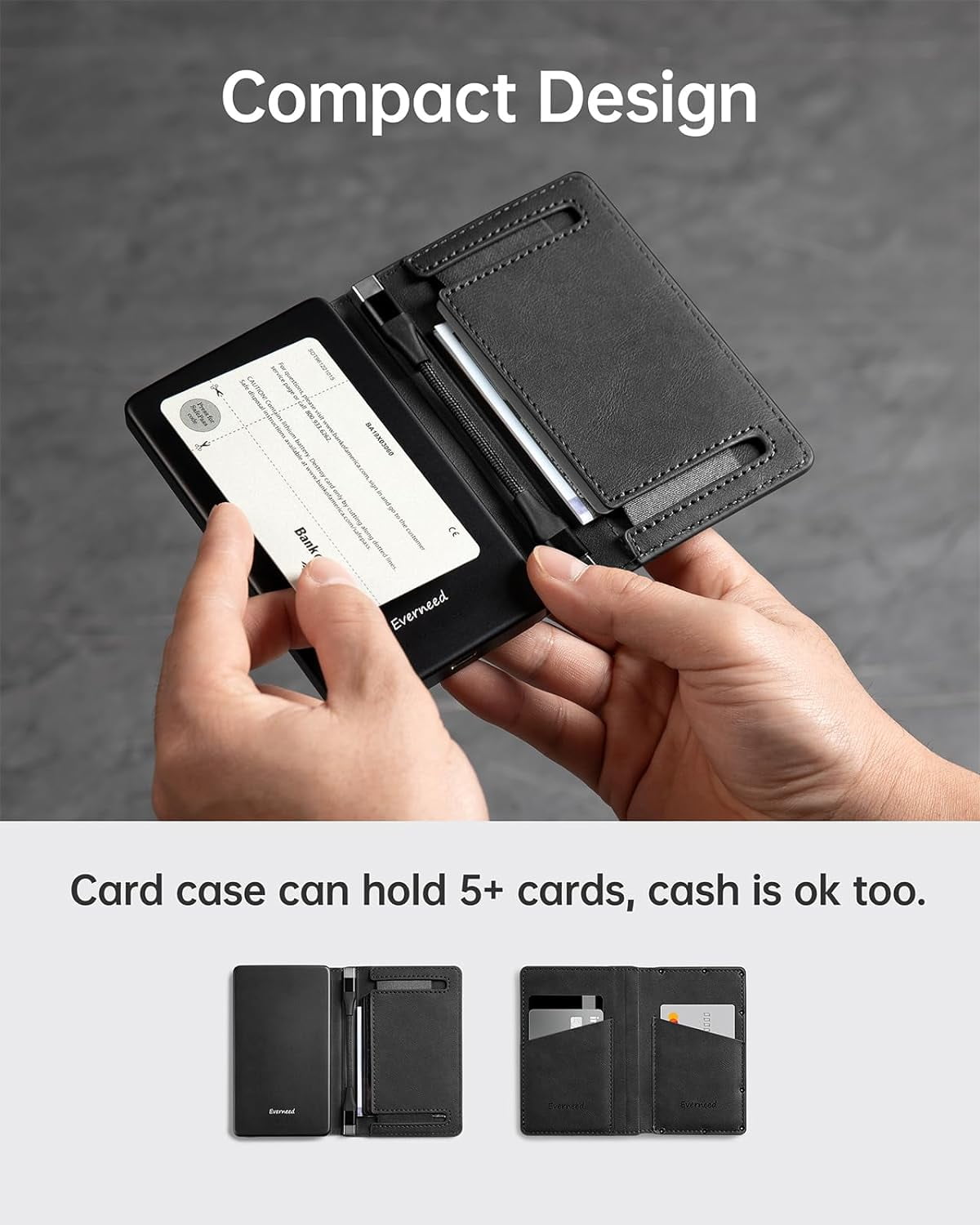 TRAHOO-Power Bank with Card Holder Wallet Assembly 5000mAh Battery Pack ...