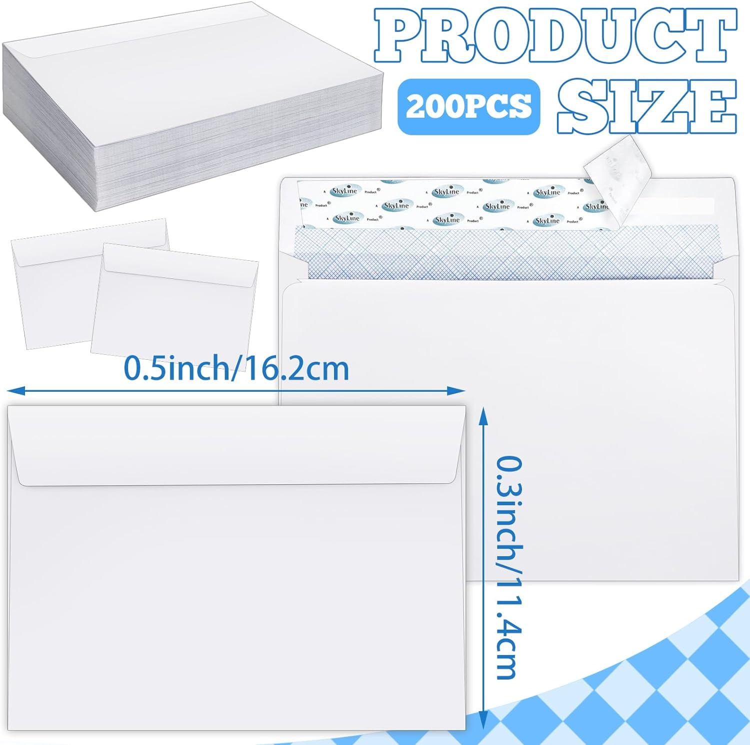 TRAHOO-Pralb 200Pcs Envelopes Self Seal, 4 x 6 Blank White Kraft Paper ...