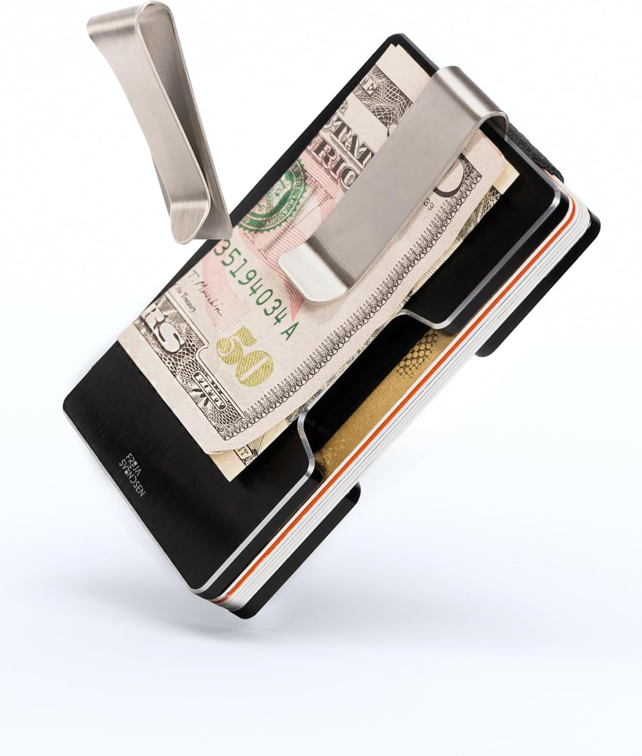 TRAHOO-Printed Aluminum Wallet for Men - Slim Money Clip & Card Holder ...