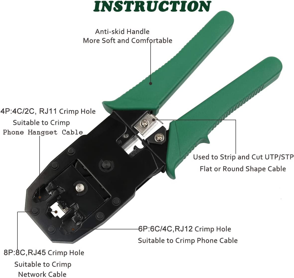 TRAHOO-Professional Network Cable Crimping Tool Kit,Net Computer ...