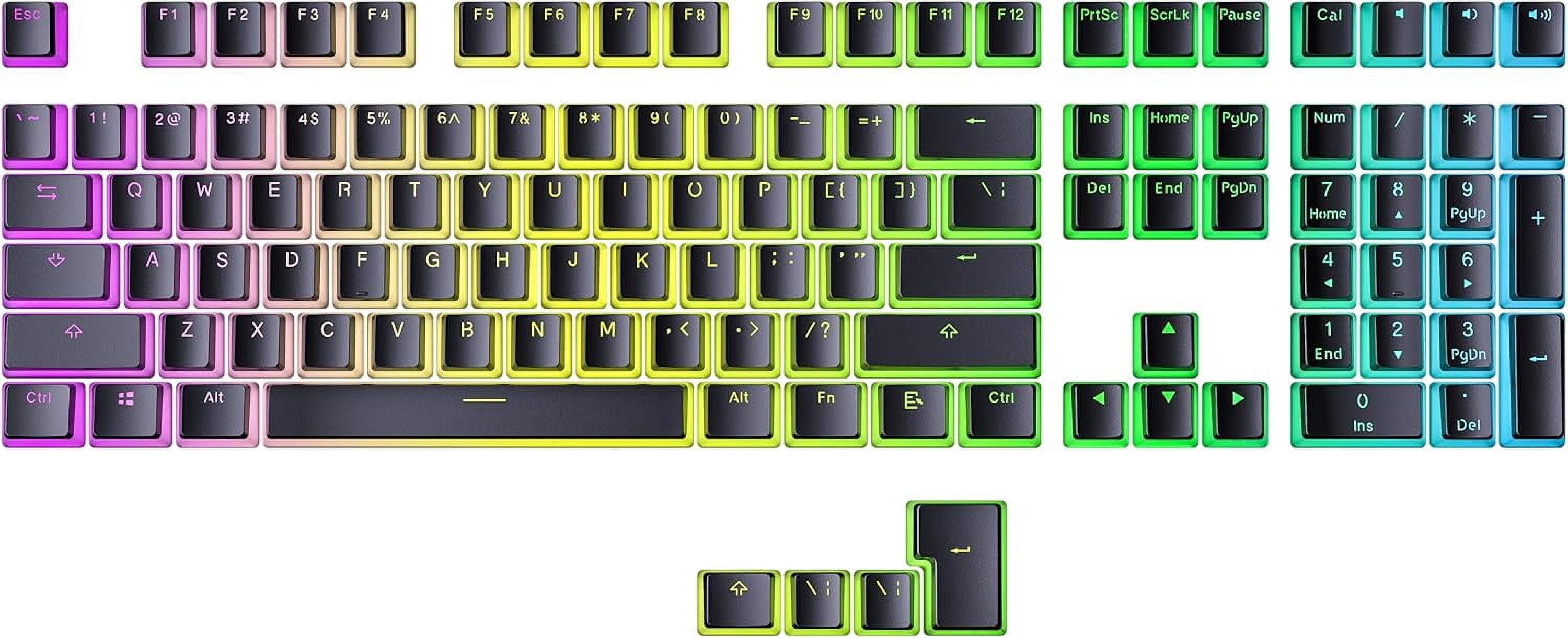 TRAHOO-Pudding Keycaps | Double Shot PBT | 112 Keys | Translucent Layer ...