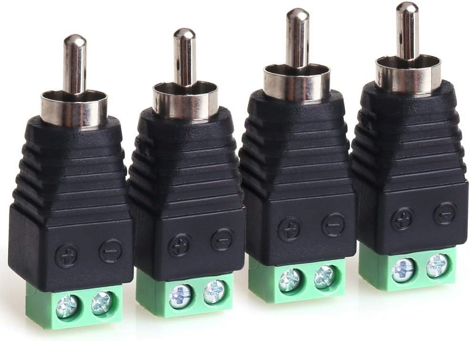 TRAHOO-RCA Cable Audio Adapter, Phono RCA Male Plug to AV Screw Terminal Audio/Video Speaker ...