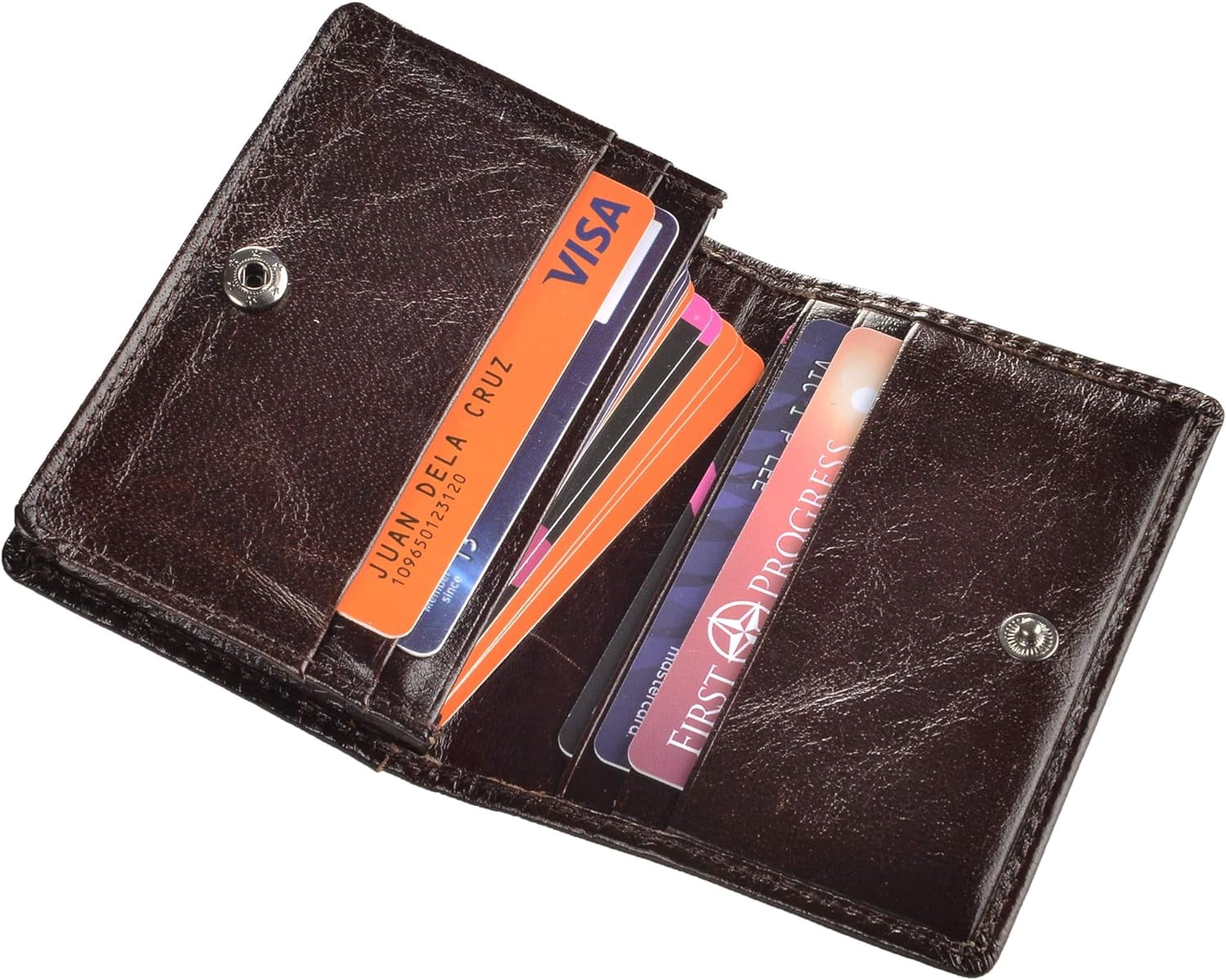 TRAHOO-RFID Genuine Leather Bifold ID/Business Credit Card Case Holder ...