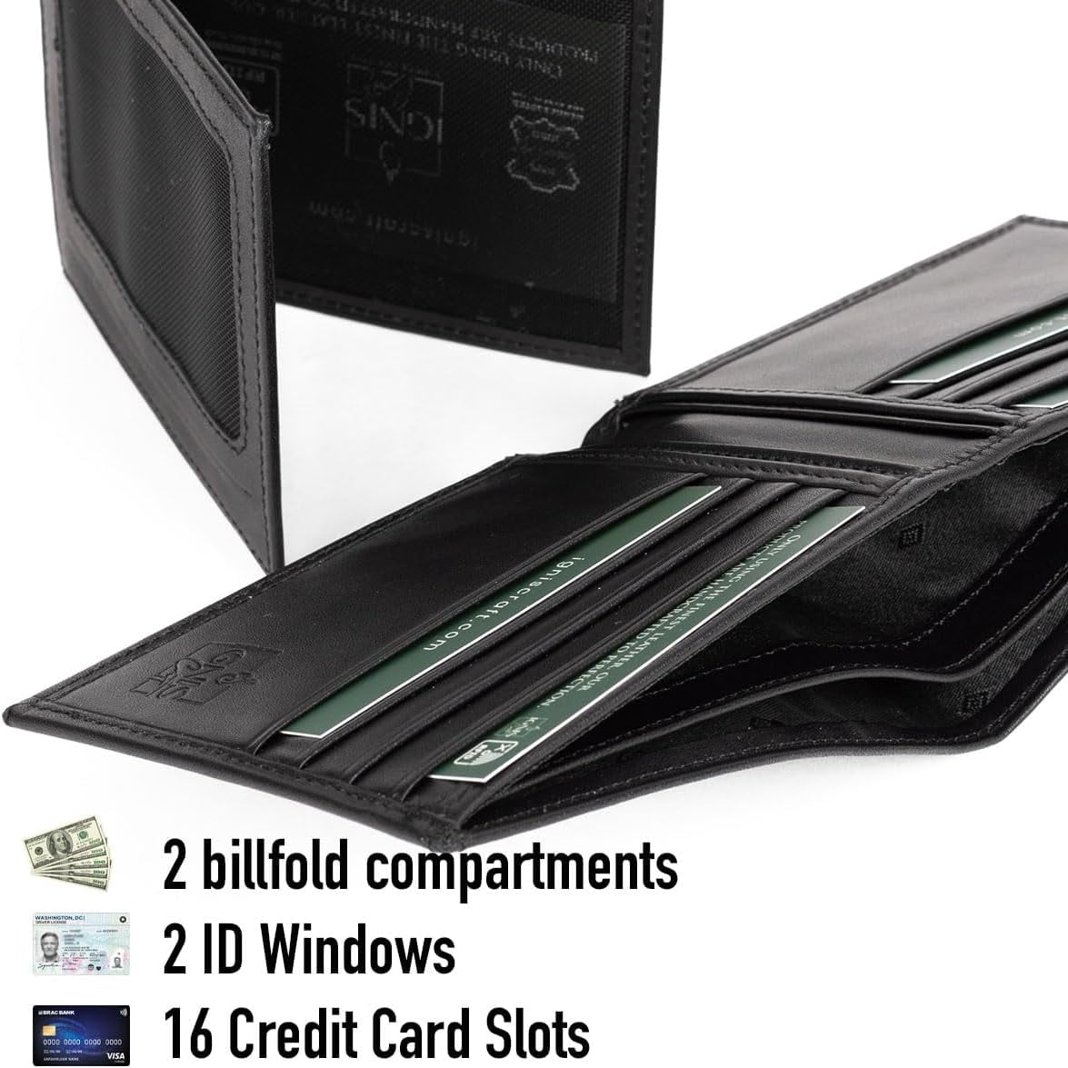 TRAHOO-RFID Minimalist Slim Leather Wallet for Men - Premium Calfskin ...