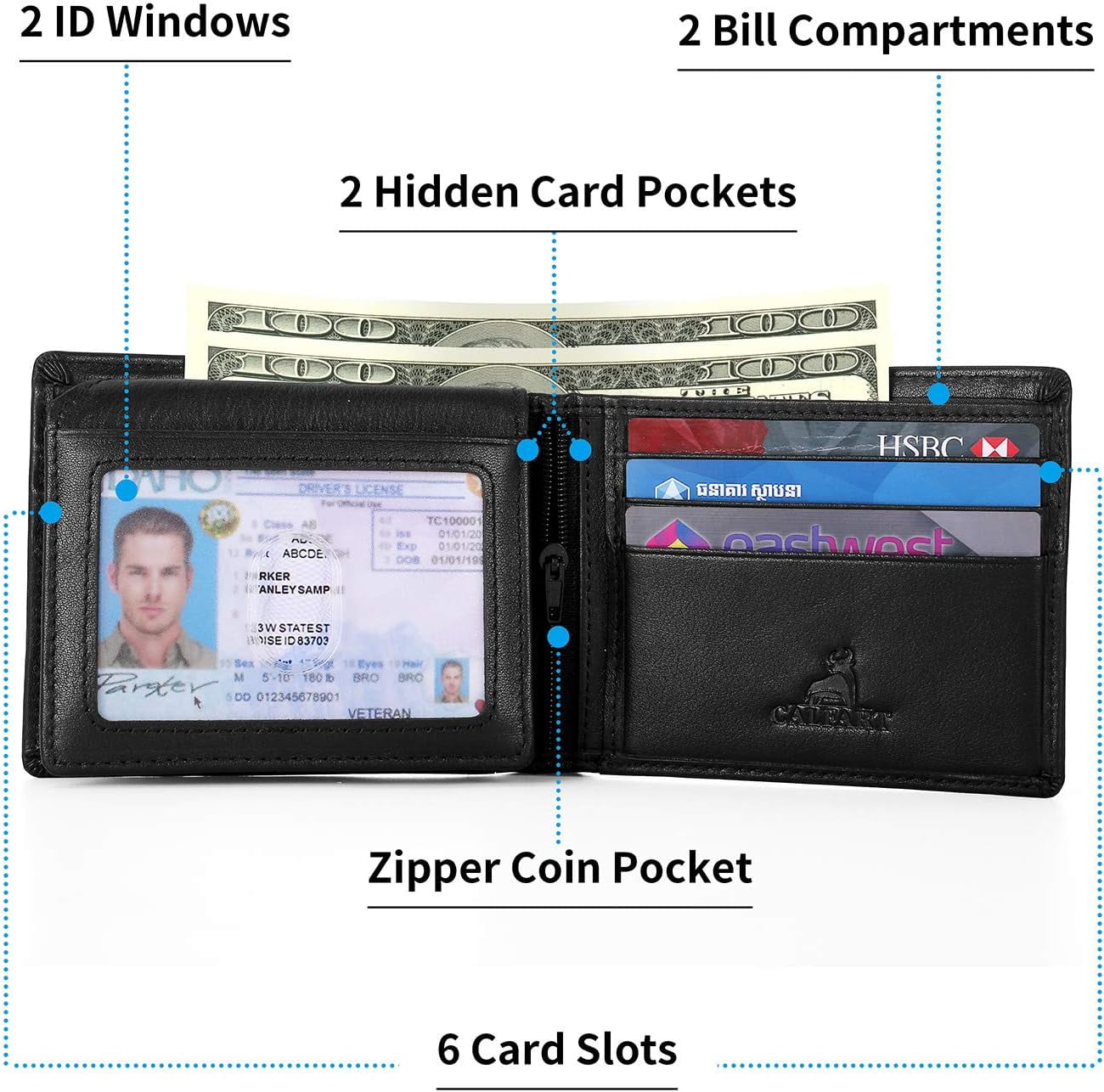 TRAHOO-RFID Slim Front Pocket Wallets For Men - Genuine Leather Credit ...