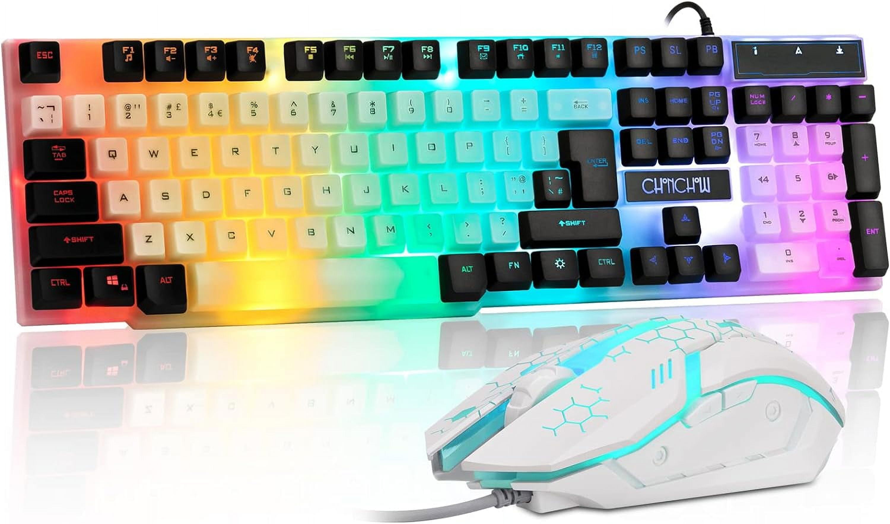 TRAHOO-RGB Gaming Keyboard and Mouse Combo- LED Backlit Wired Keyboard ...