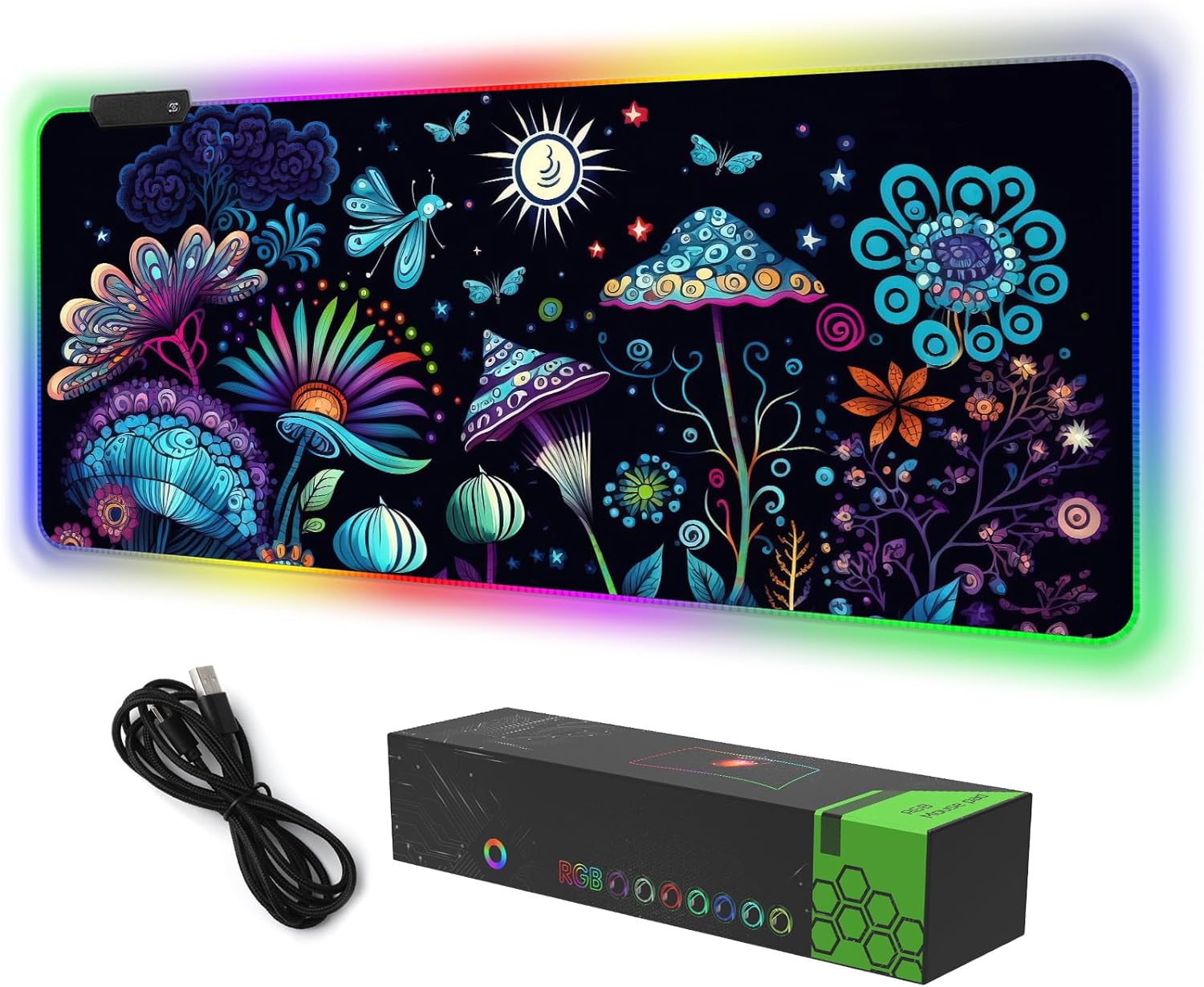 TRAHOO-RGB Gaming Mouse Pad, Large Extended Soft Led Mouse Pad with 14 ...