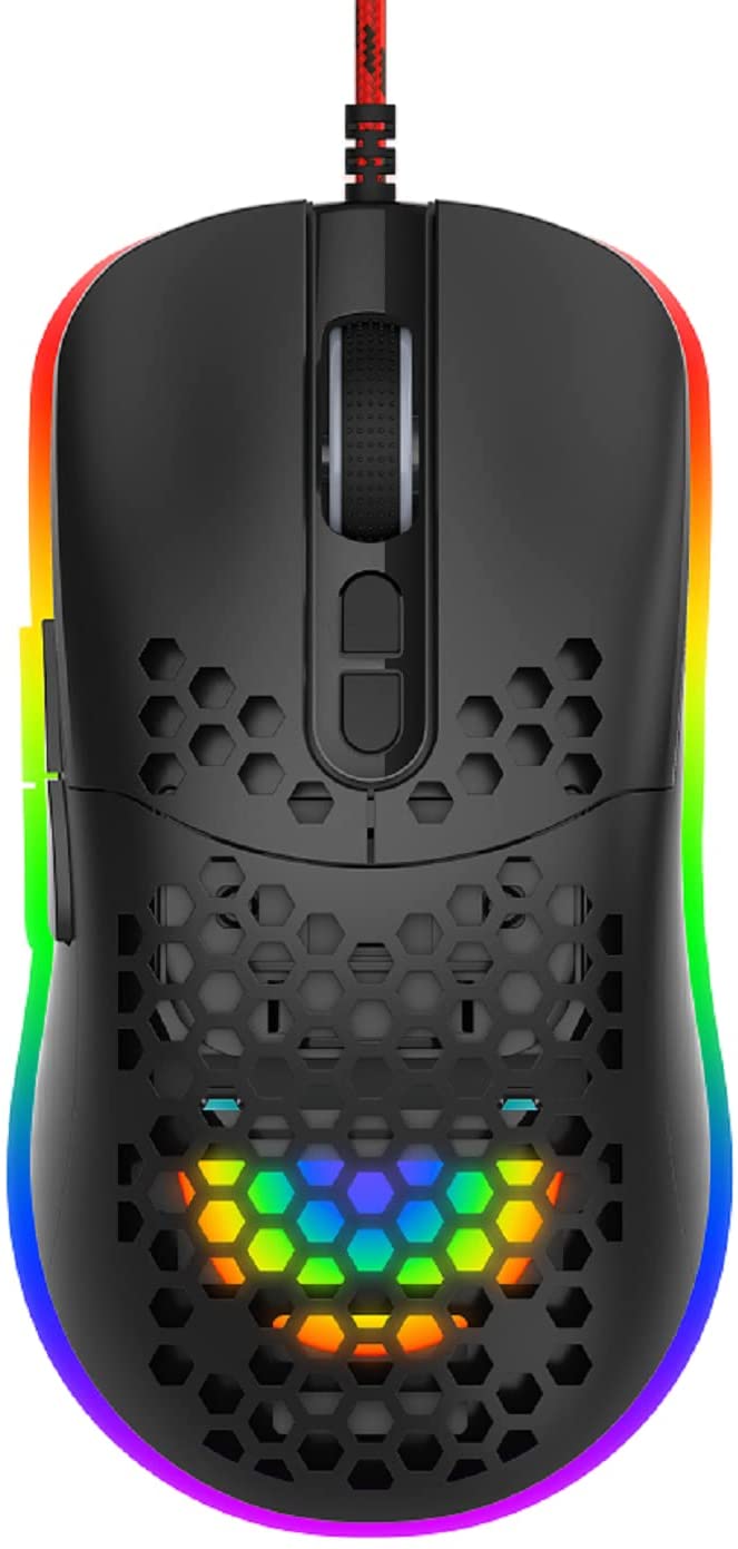 TRAHOO-RGB Gaming Mouse, Ultra-Lightweight Honeycomb Shell, LED ...