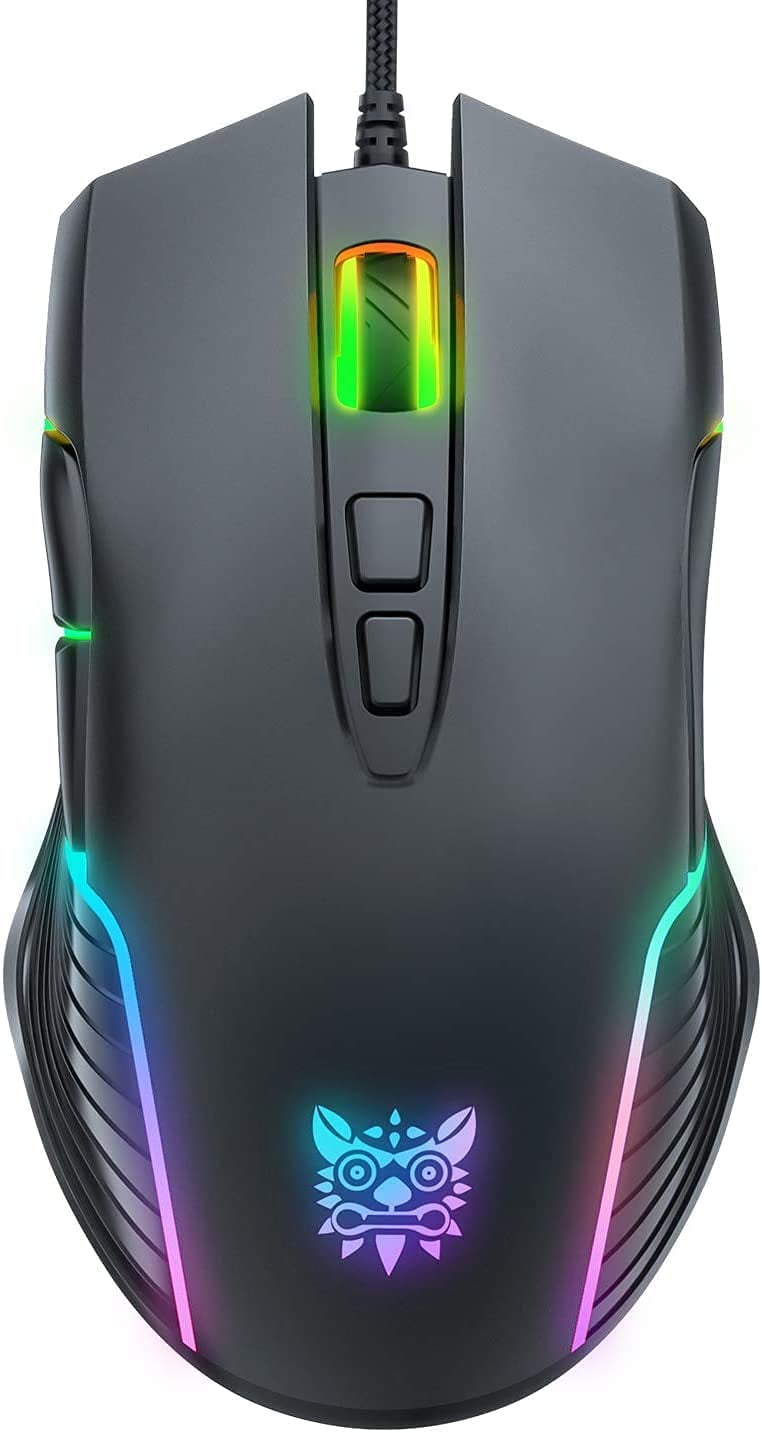 TRAHOO-RGB Gaming Mouse Wired, USB Optical Computer Mice with RGB Backlit, 6 Adjustable DPI Up ...