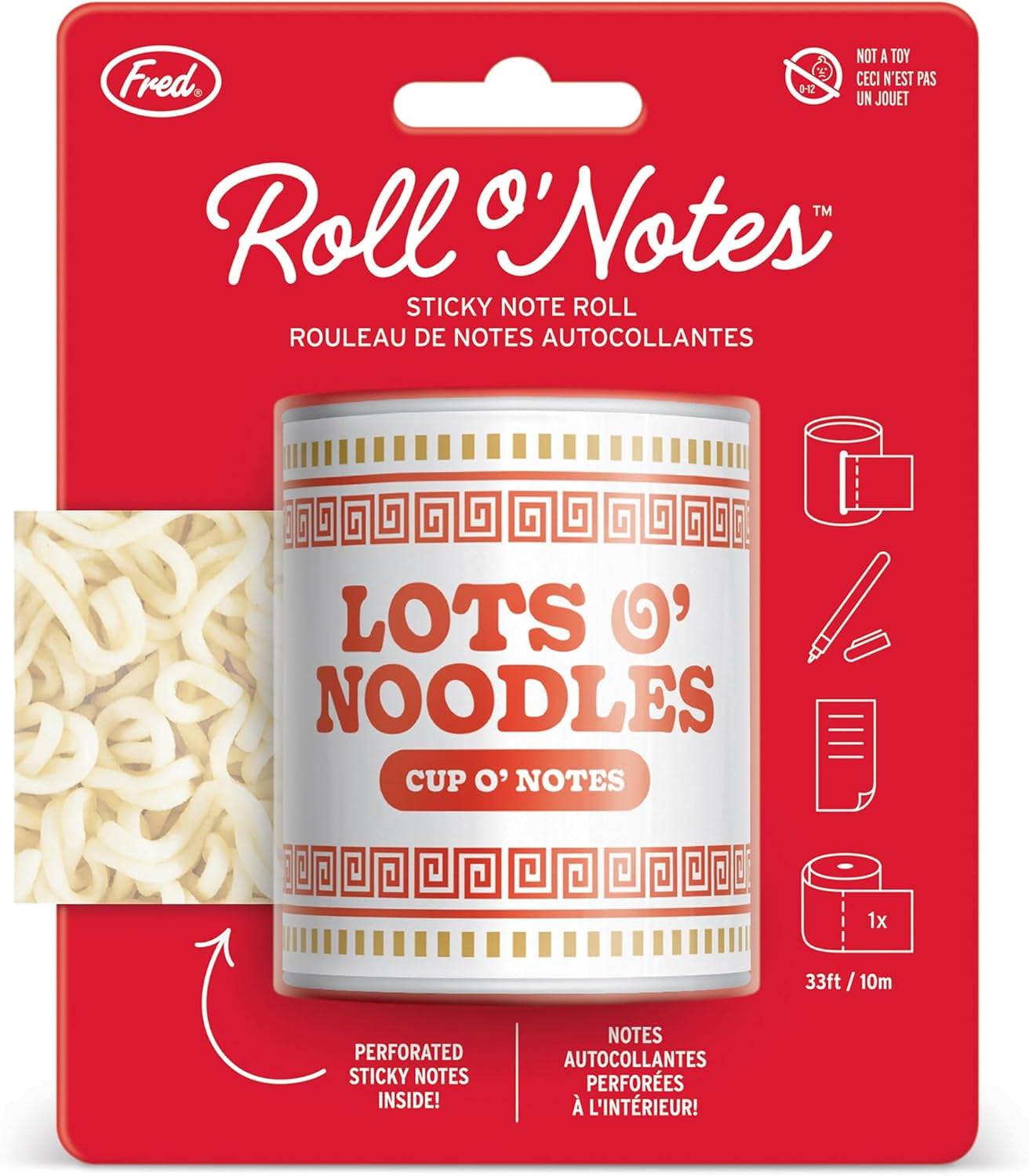 TRAHOO-ROLL O'NOTES Noodles, Perforated Sticky Roll Notes - Walmart.com
