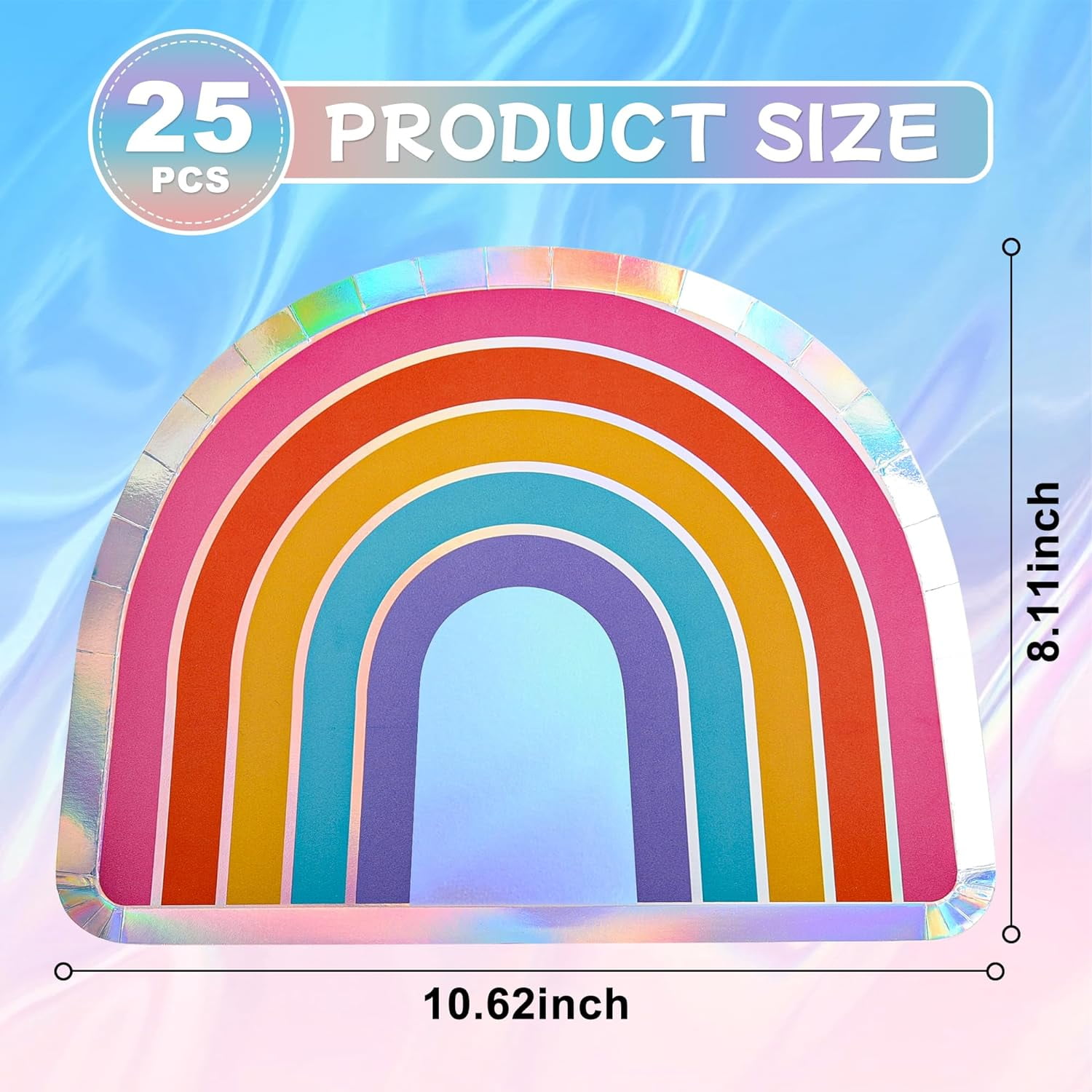 TRAHOO-Rainbow Paper Plates Pastel Rainbow Shaped Party Plates 9 ...