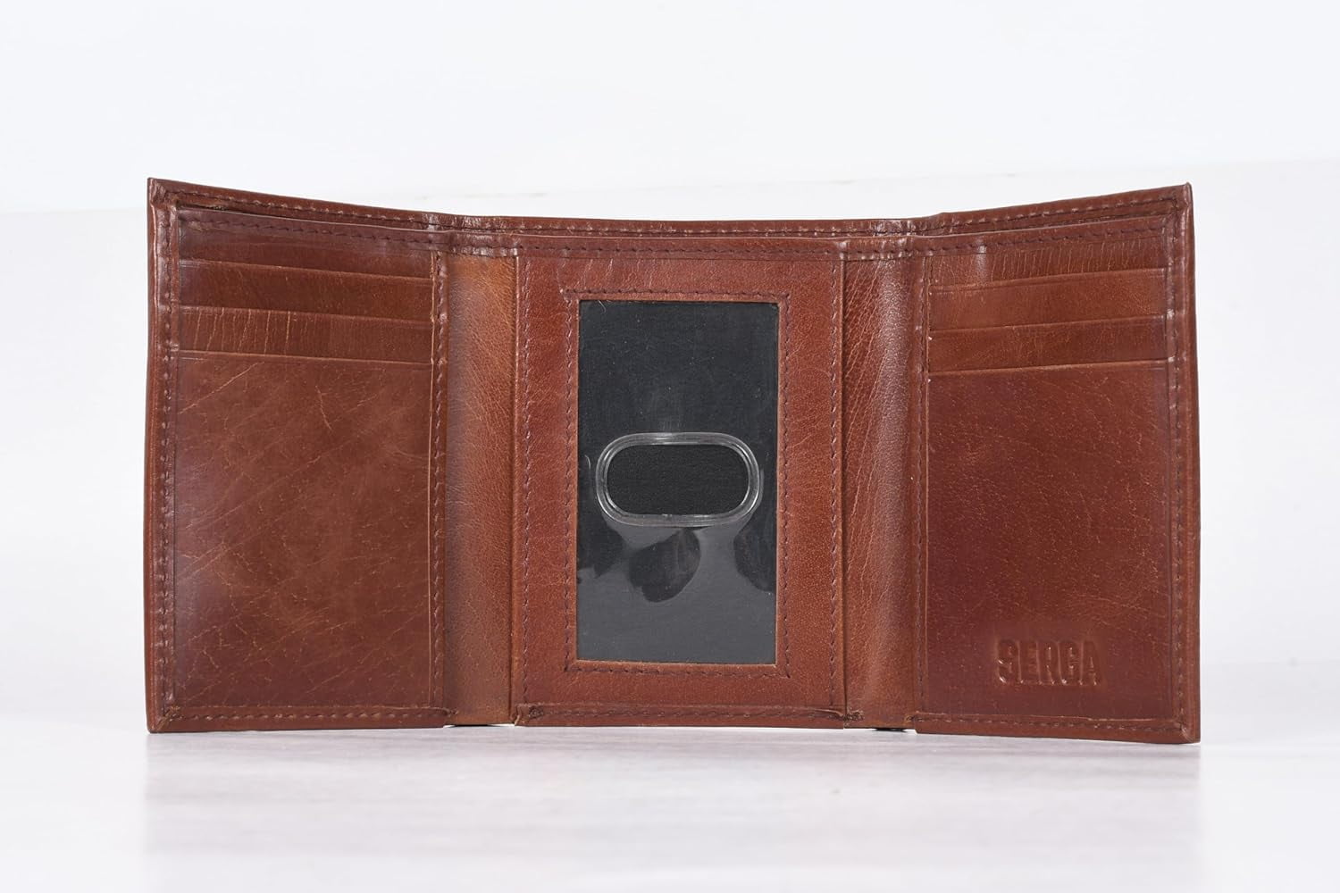 TRAHOO-Real Genuine Leather Slim & Sleek Tri-fold Wallet for Mens RFID ...