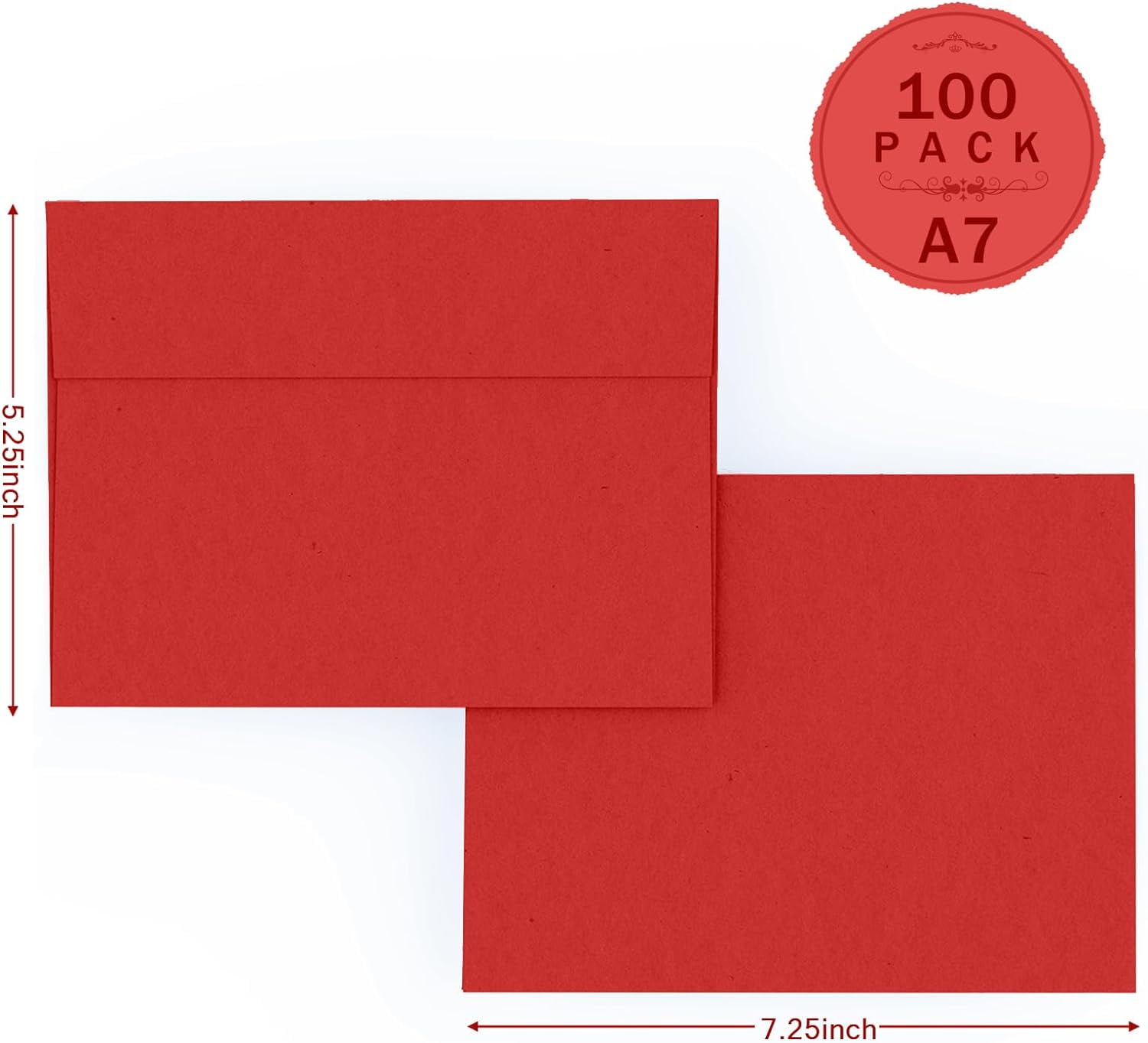 TRAHOO-Red 5x7 Envelopes 100 Pack, A7 Envelopes for Invitation - 120 ...